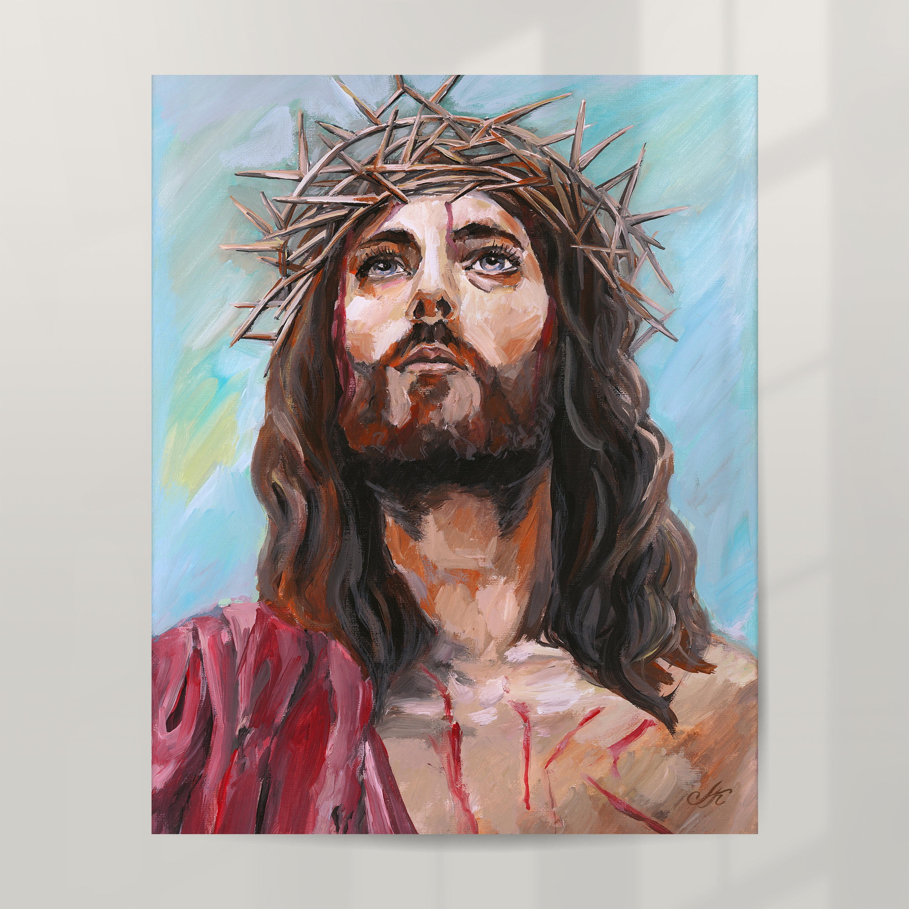 Realistic Jesus Christ Print From Acrylic Painting Original Jesus Wall ...