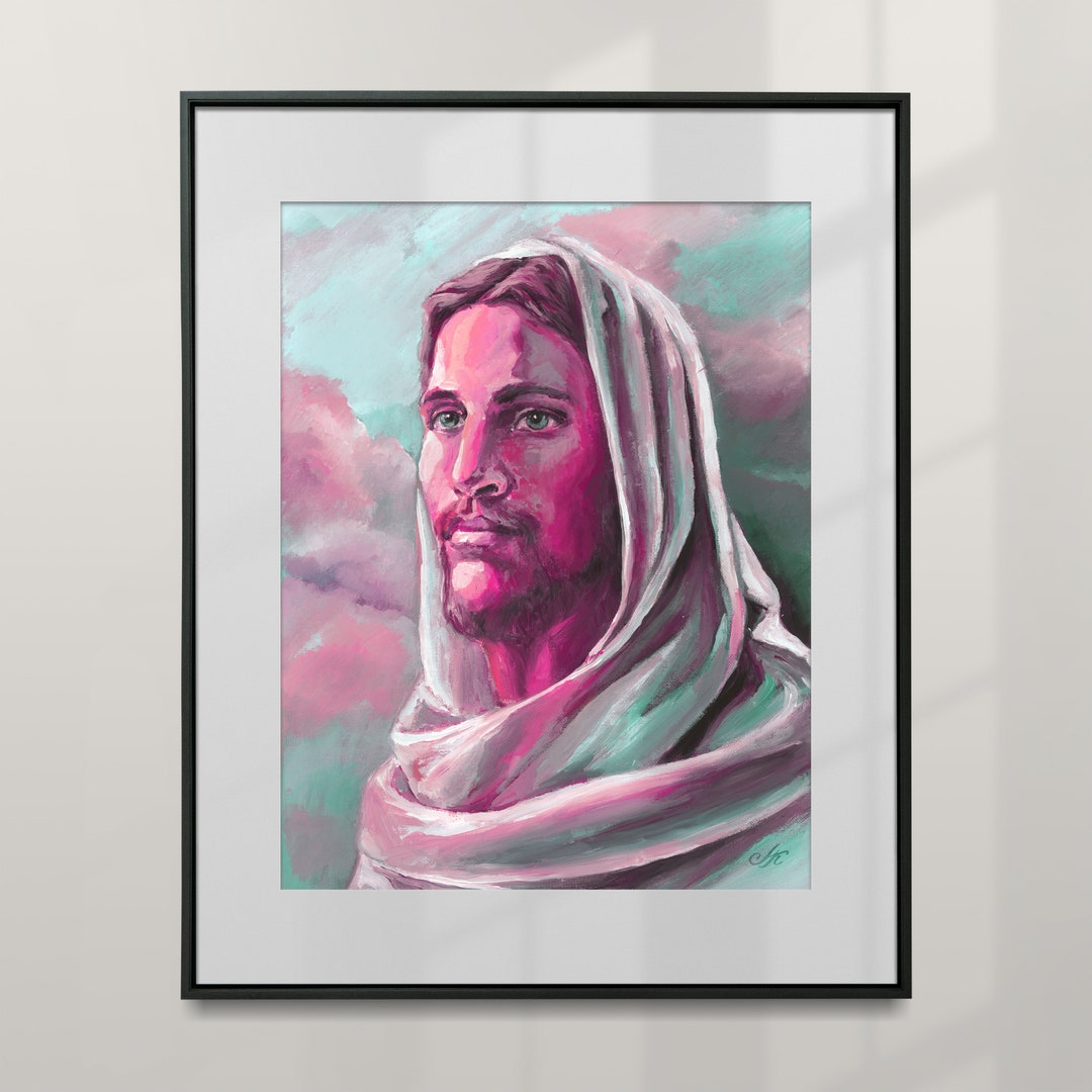 Colorful Jesus Christ Poster From Acrylic Painting Art Jesus Room Decor ...