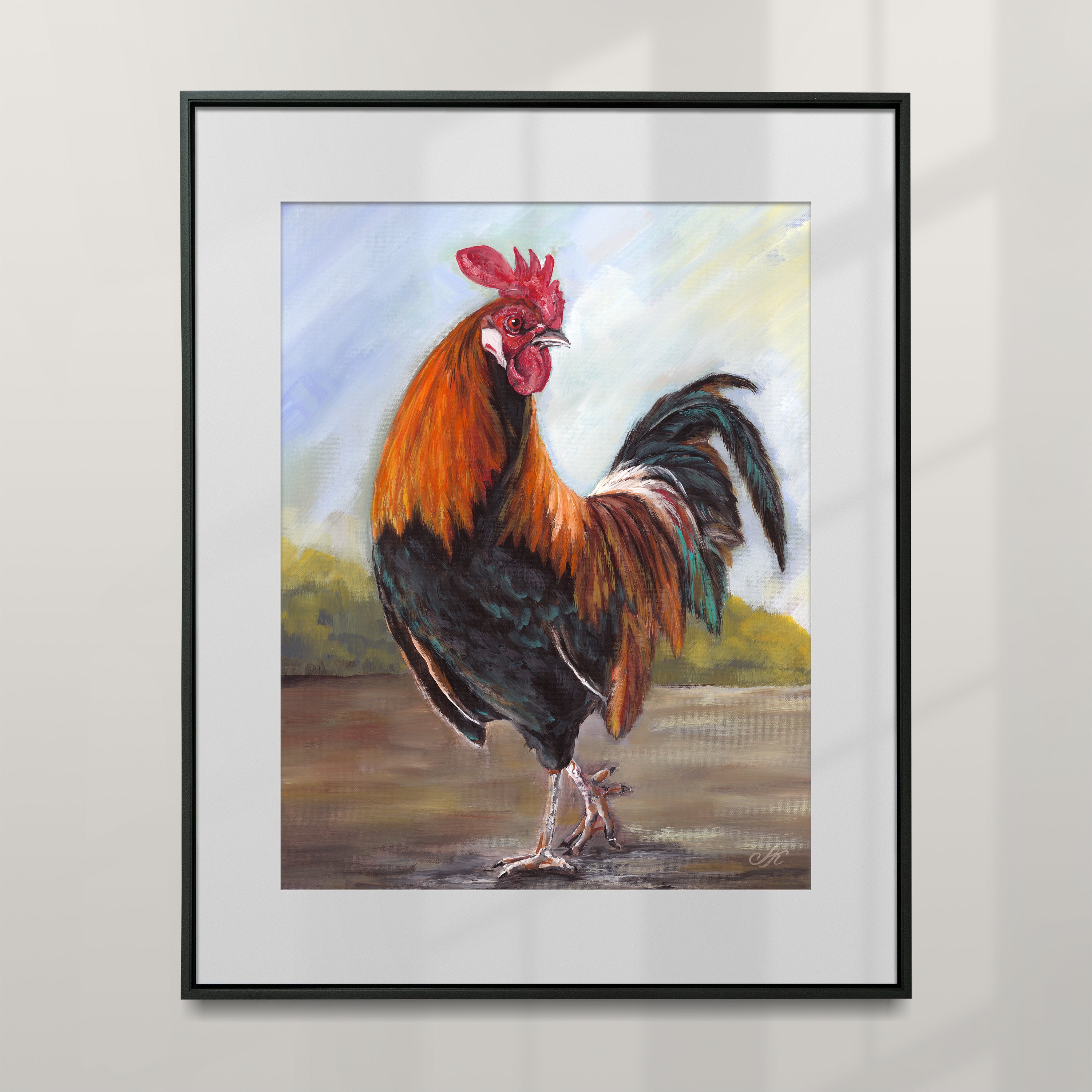 Realistic Rooster Image Printable Original Rooster Wall Decor From ...