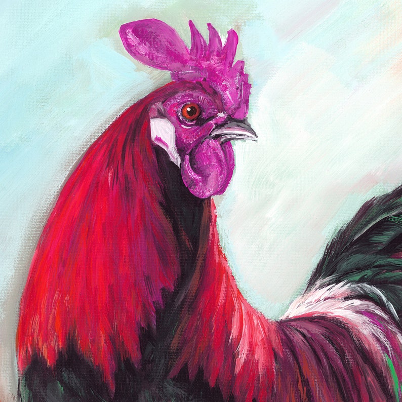 Colorful Rooster Picture Printable Art Rooster Room Decor Downloaded ...