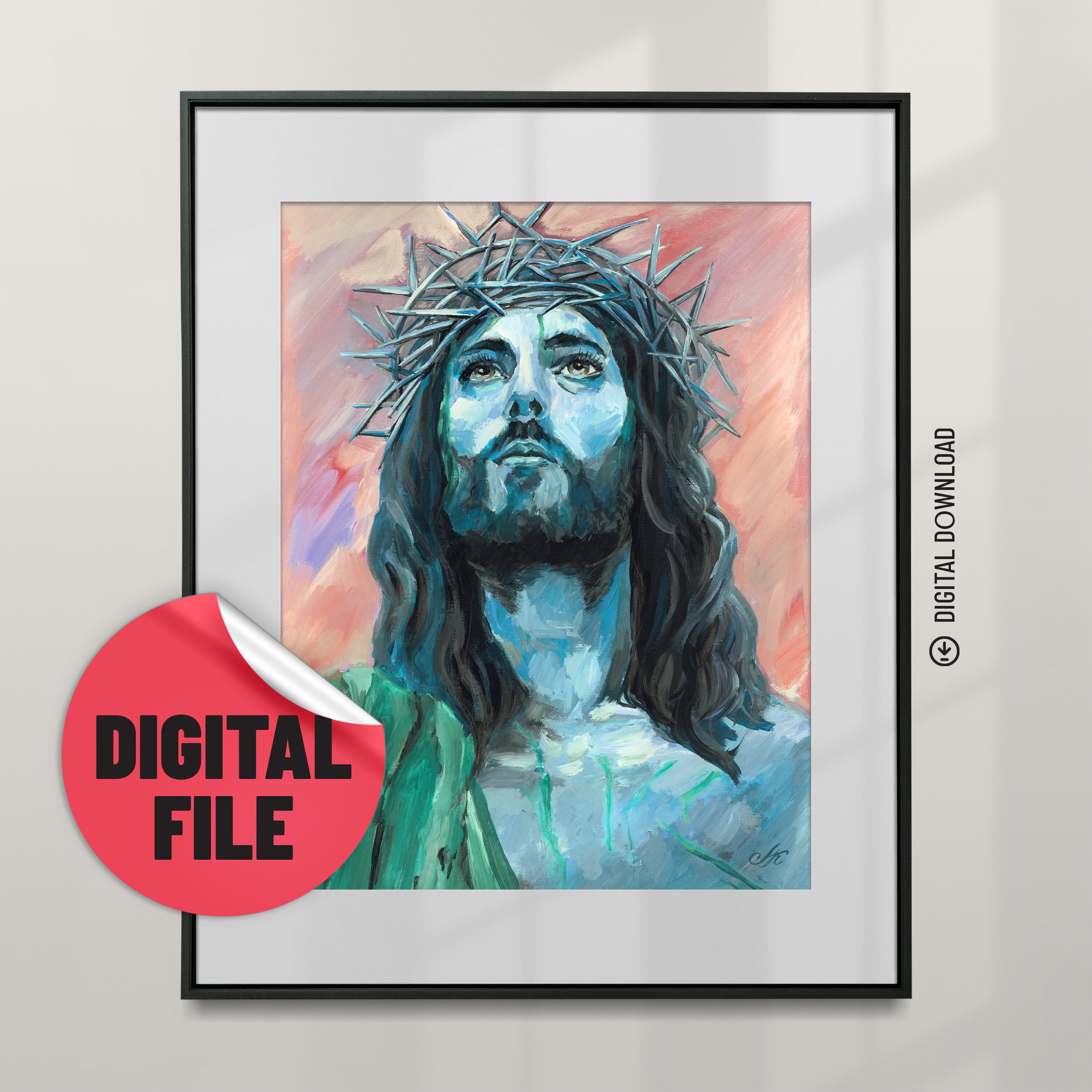 Colorful Jesus Christ Picture Printable Art Jesus Room Decor From ...