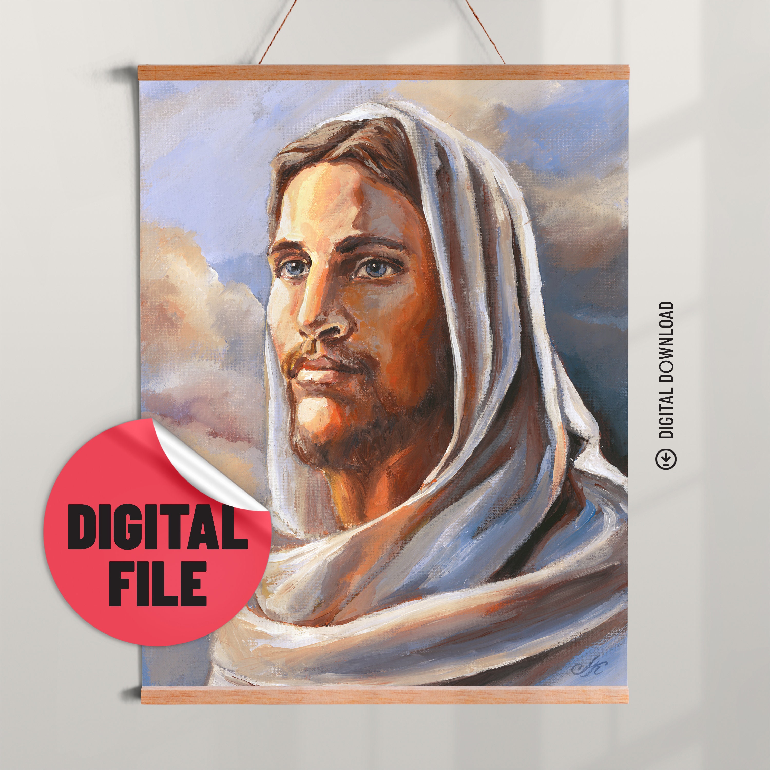 Realistic Jesus Christ Image Printable Original Jesus Wall Decor From ...