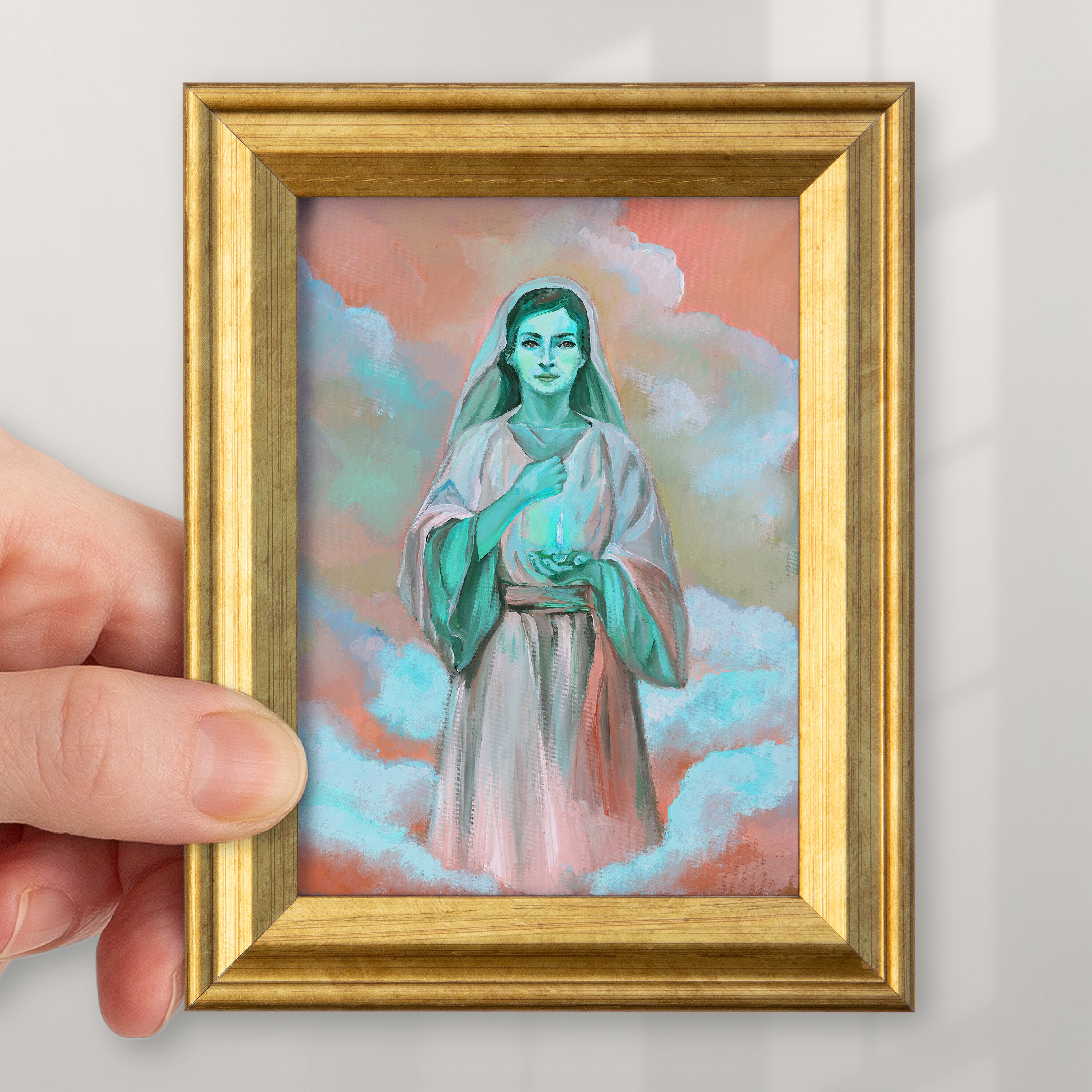 Colorful Virgin Mary Picture With Frame Art Mary Room Decor From ...