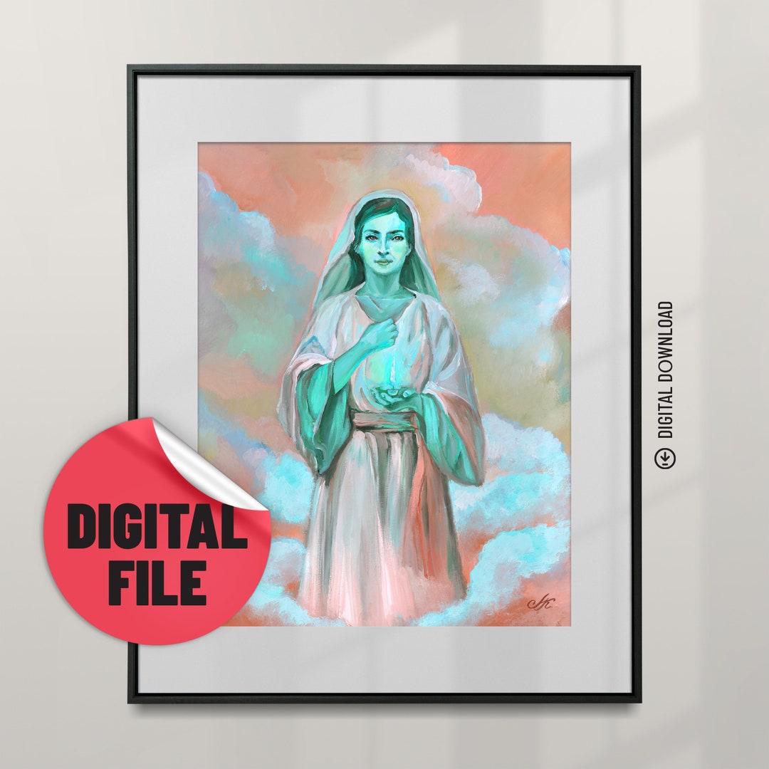 Colorful Virgin Mary Picture Printable Art Mary Room Decor From ...