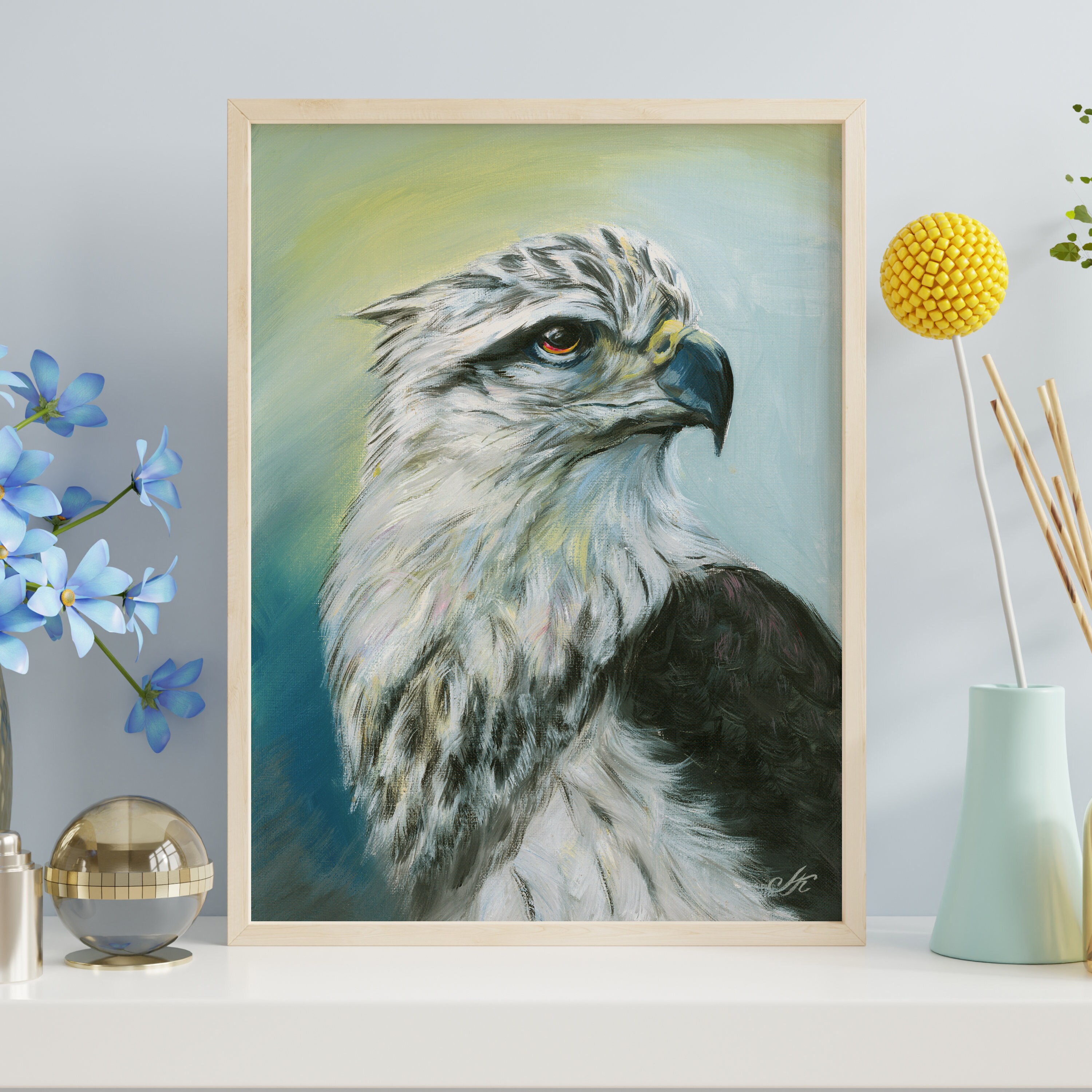 Realistic Eagle Print From Acrylic Painting Original Eagle Wall Decor ...