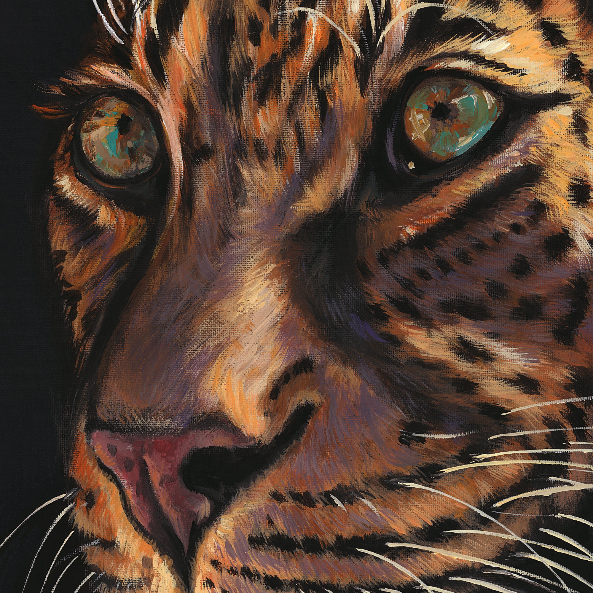 Realistic Leopard Print From Painting Original Leopard Wall Decor ...