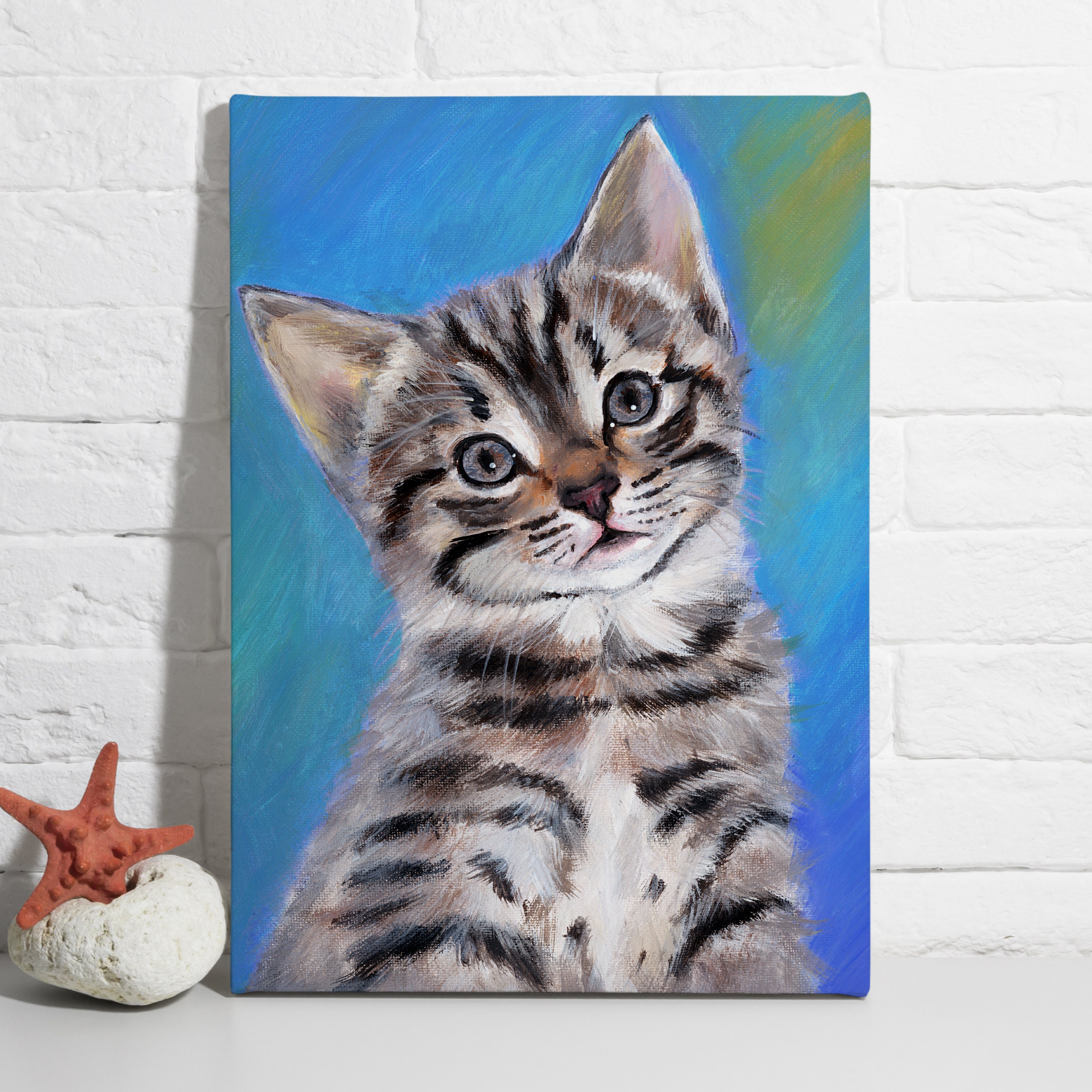 Custom Cat Original Painting on Canvas Realistic Cat Acrylic Painting ...