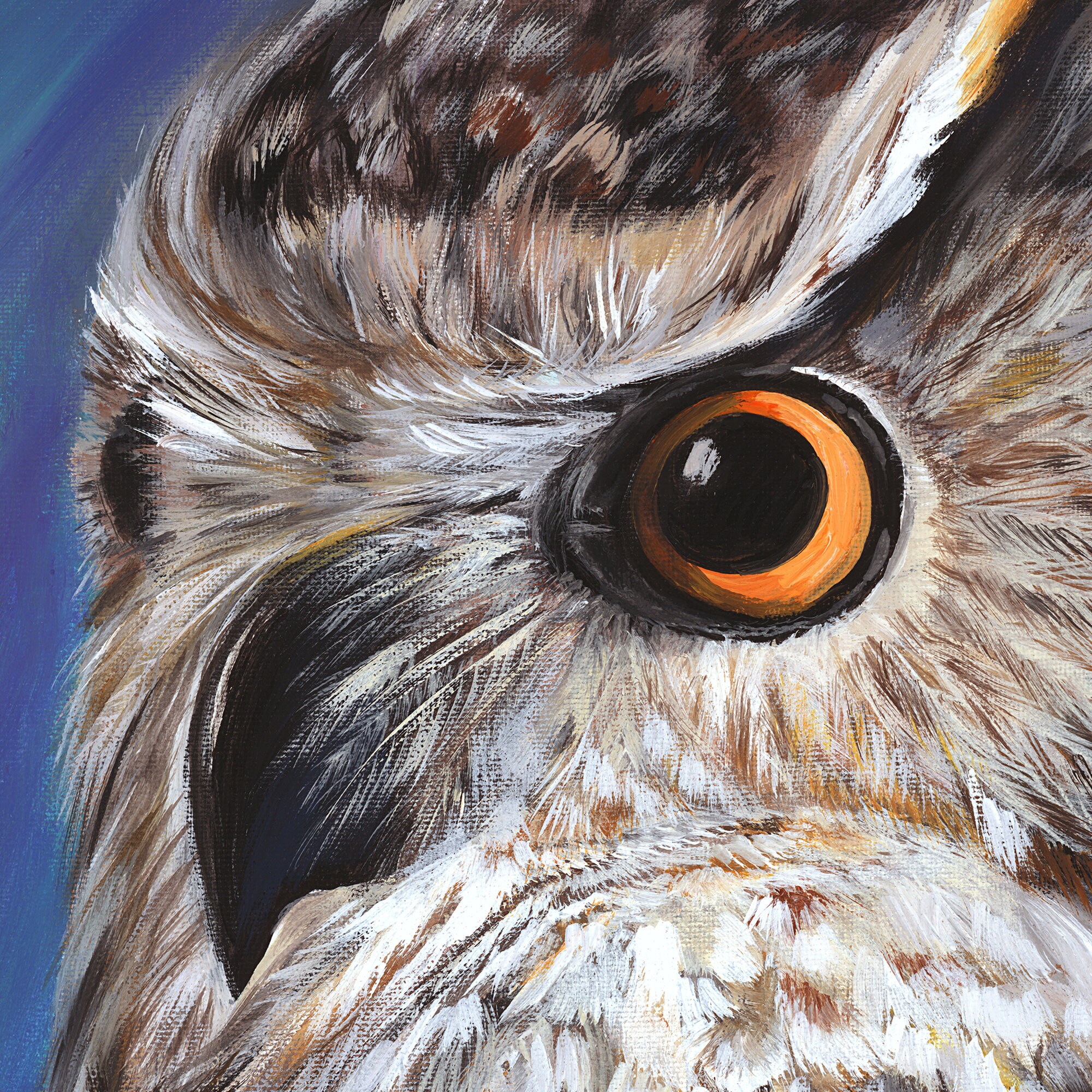 Realistic Owl Print With Frame Original Owl Wall Decor From Painting ...