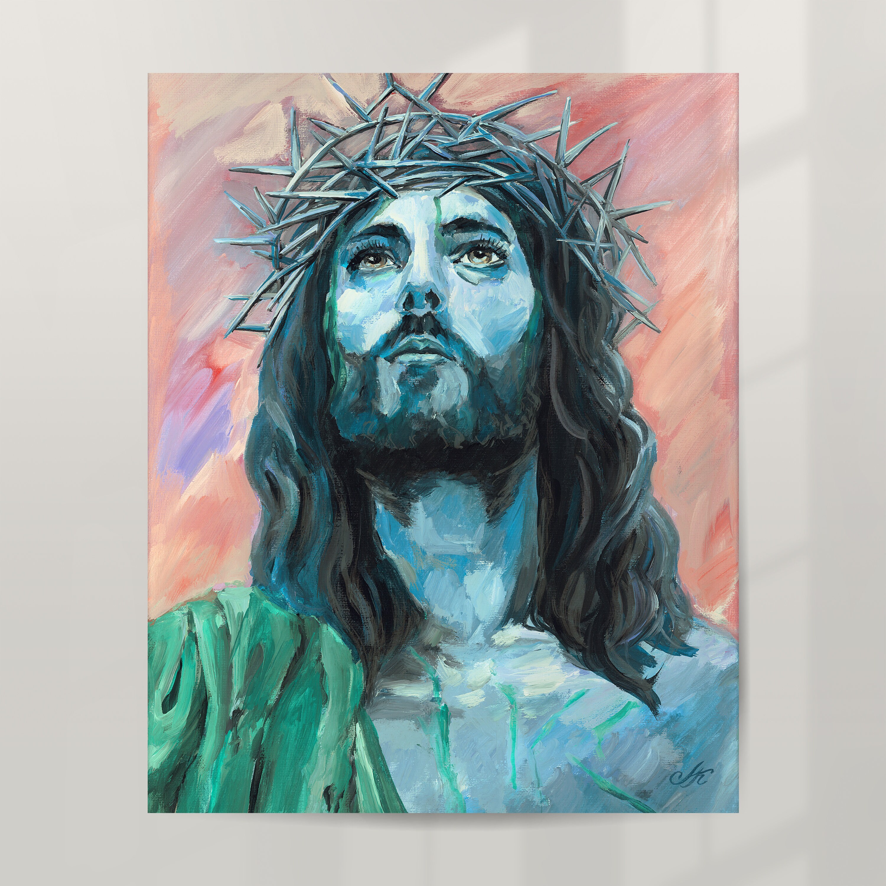 Colorful Jesus Christ Poster From Acrylic Painting Art Jesus Room Decor ...
