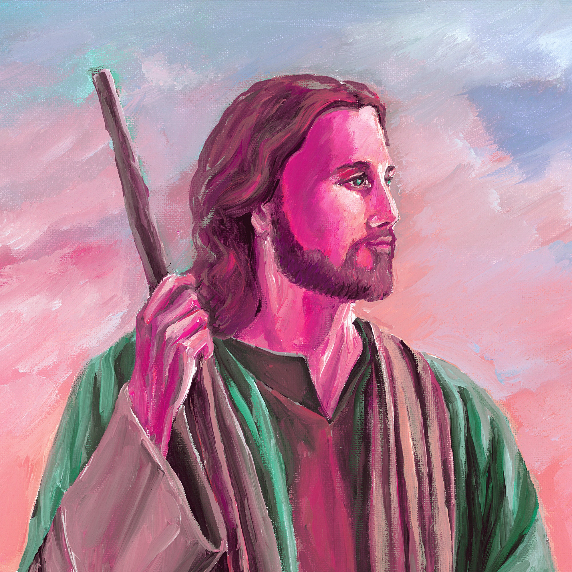 Colorful Jesus Christ Poster From Acrylic Painting Art Jesus Room Decor ...