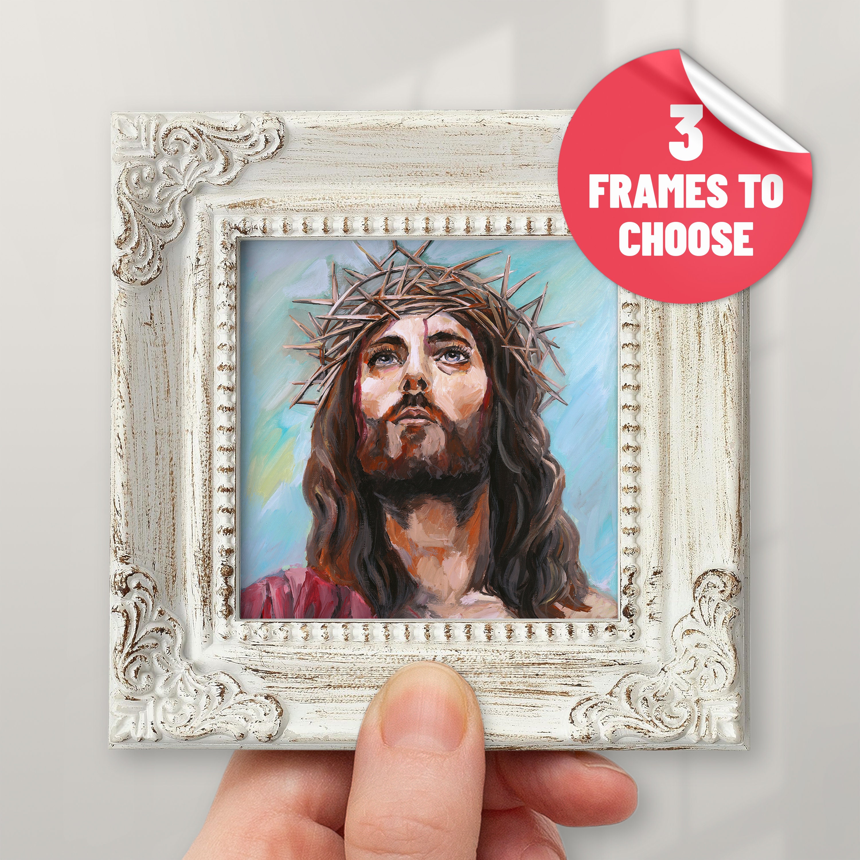 Realistic Jesus Christ Print With Frame Original Jesus Wall Decor From ...