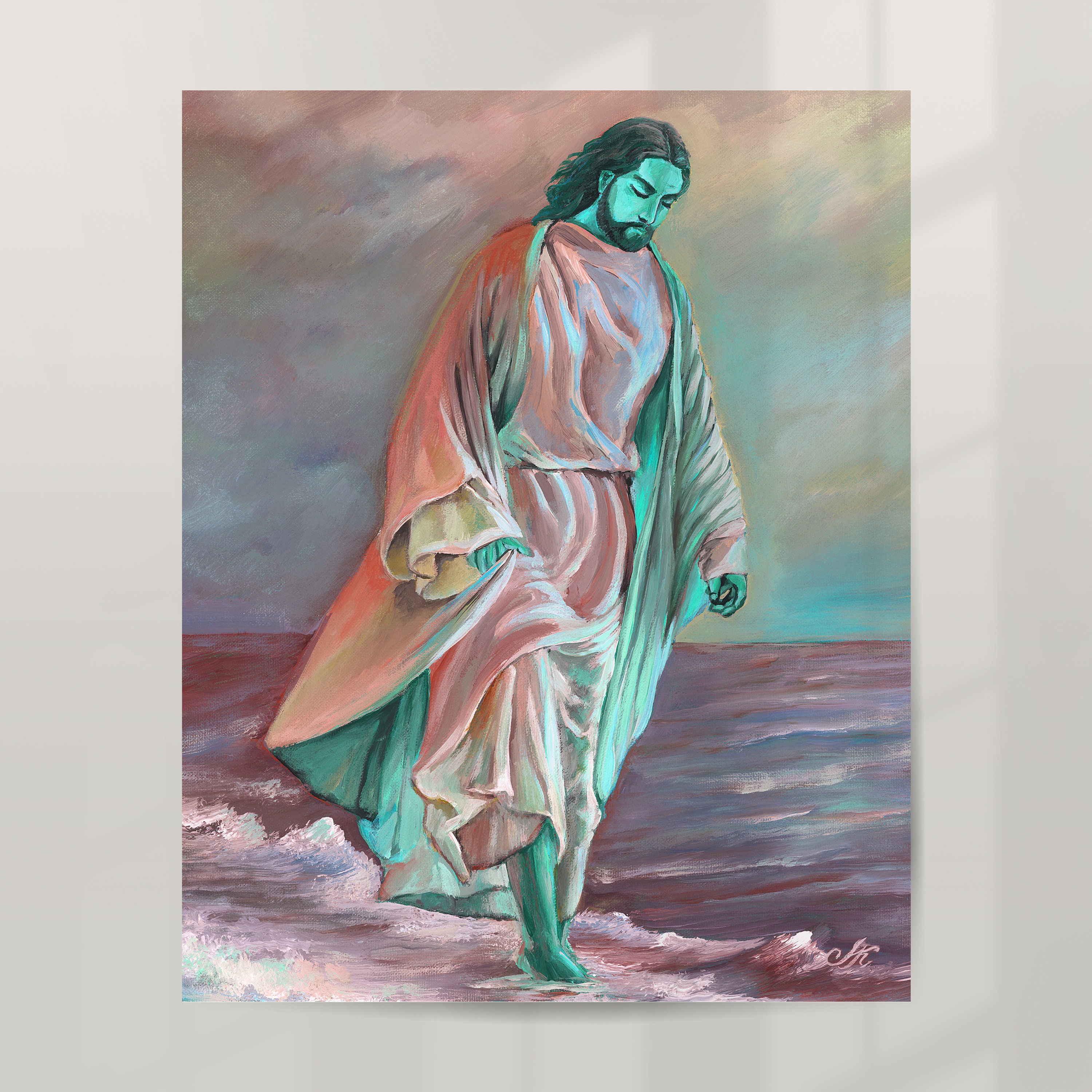 Colorful Jesus Christ Poster From Acrylic Painting Art Jesus Room Decor ...