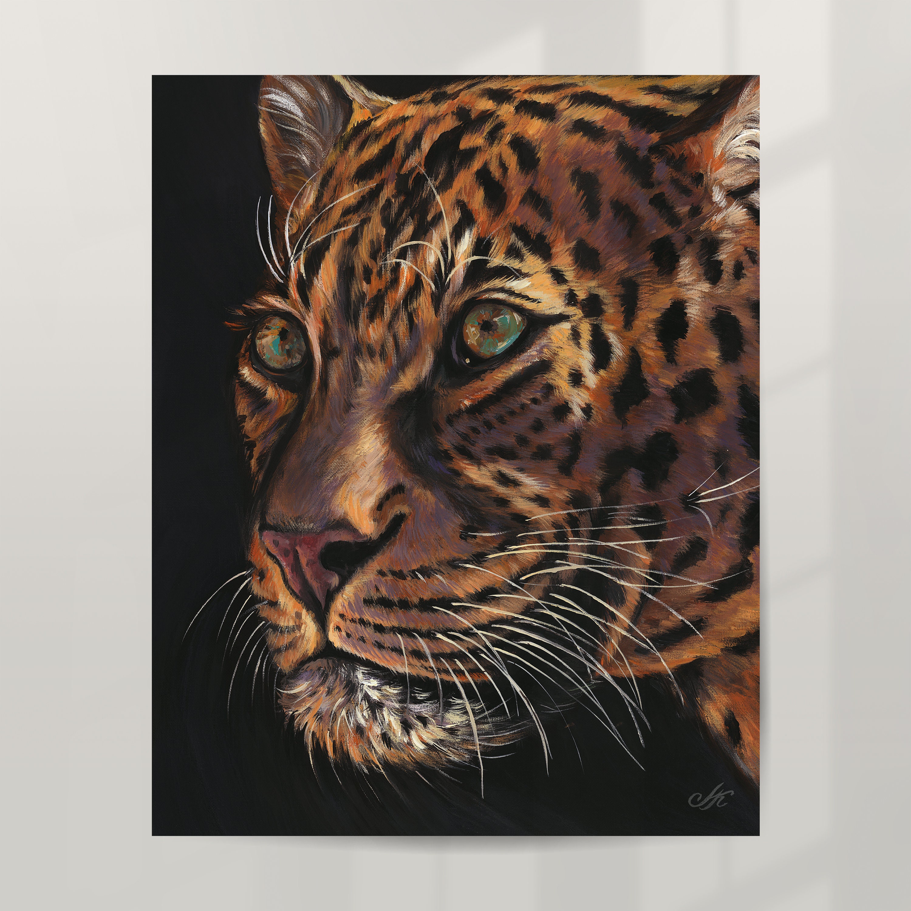 Realistic Leopard Print From Painting Original Leopard Wall Decor ...