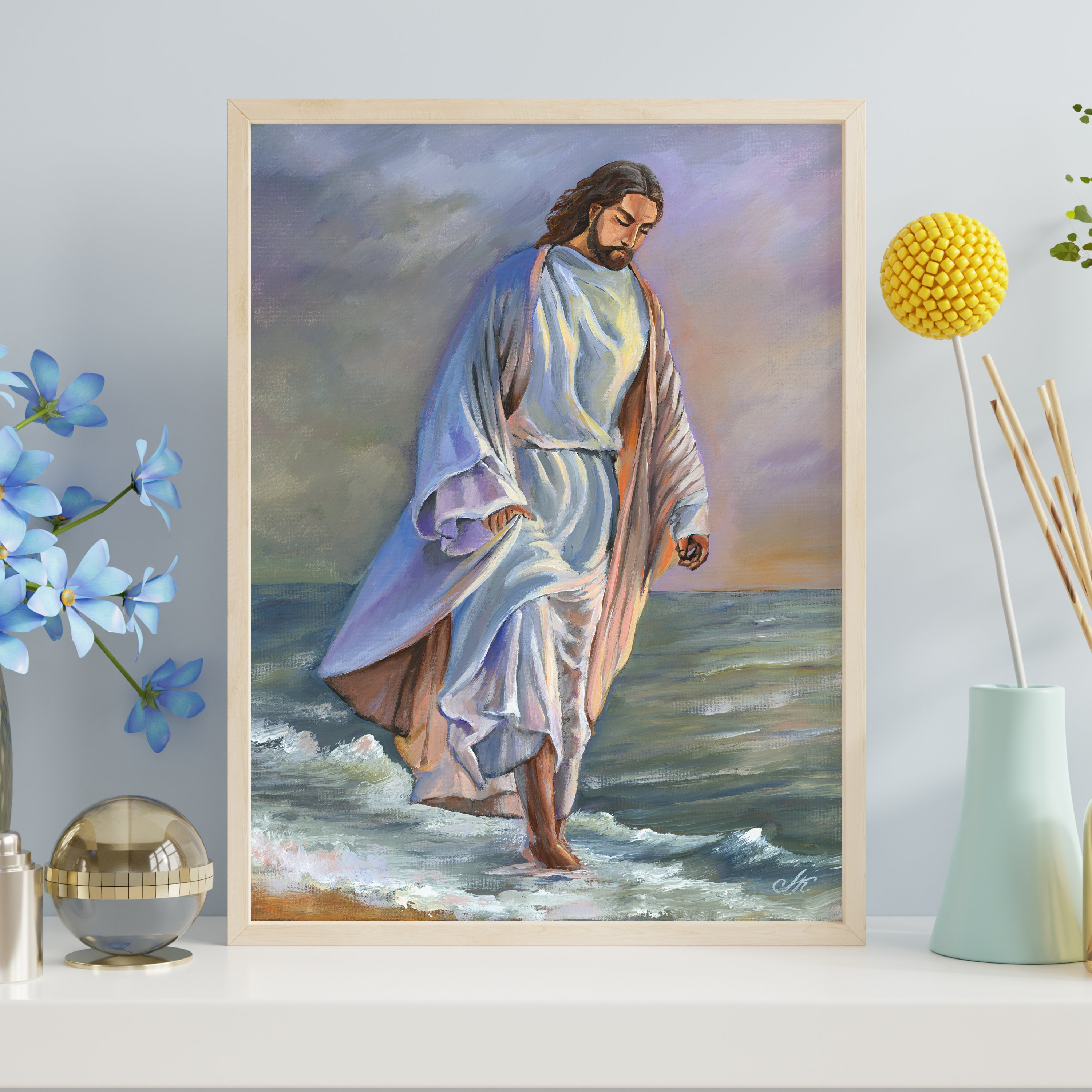 Realistic Jesus Christ Print From Acrylic Painting Original Jesus Wall ...