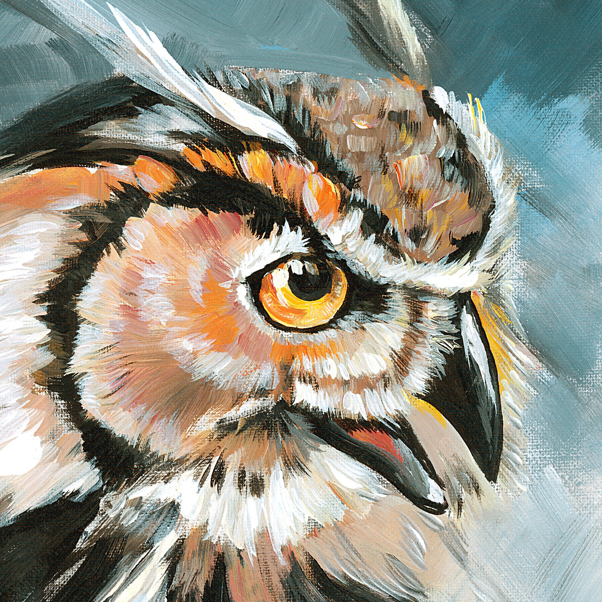 Realistic Owl Print From Acrylic Painting Original Owl Wall Decor ...