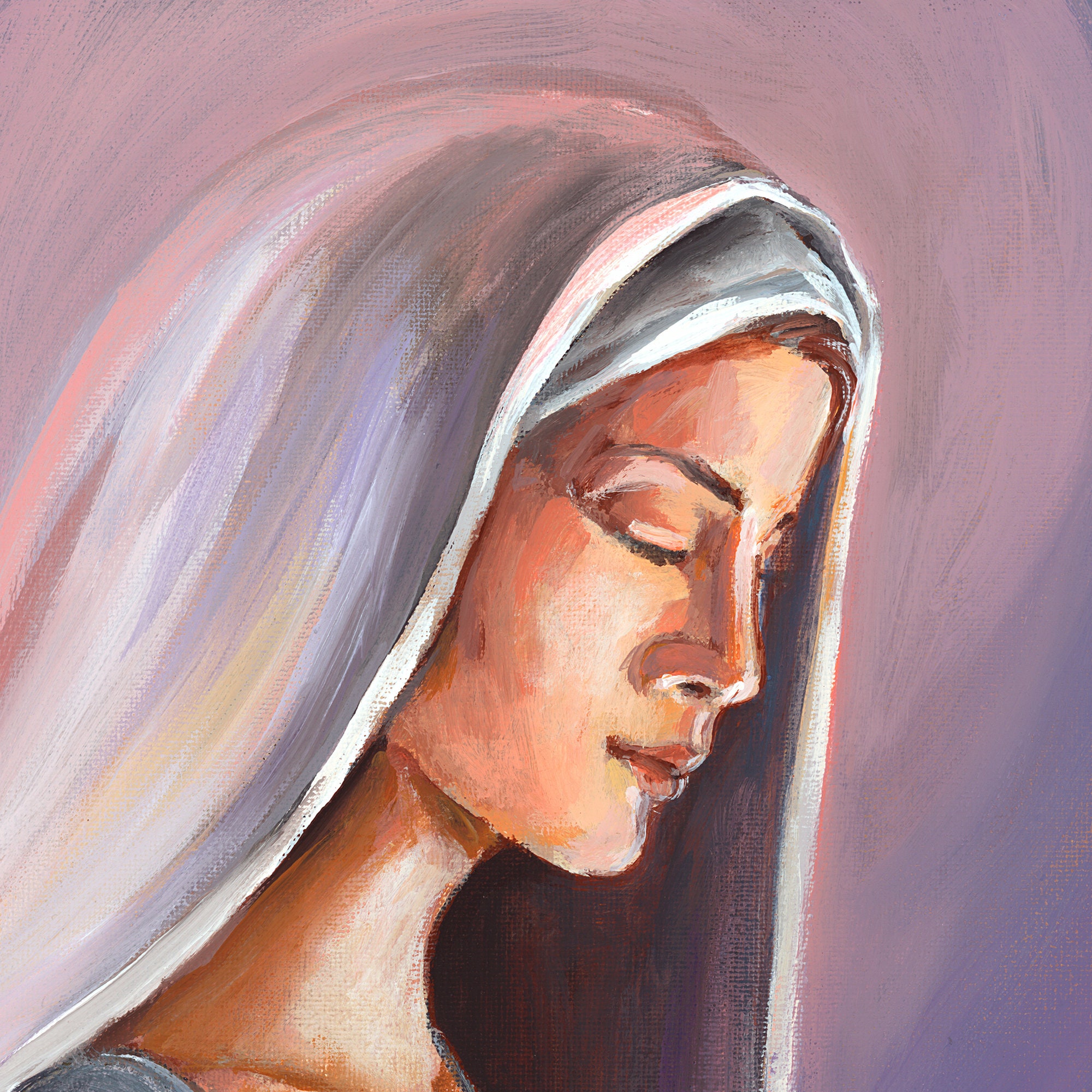 Realistic Virgin Mary Image Printable Original Mary Wall Decor From ...