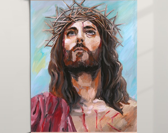 Realistic Jesus Christ Print From Acrylic Painting Original Jesus Wall ...