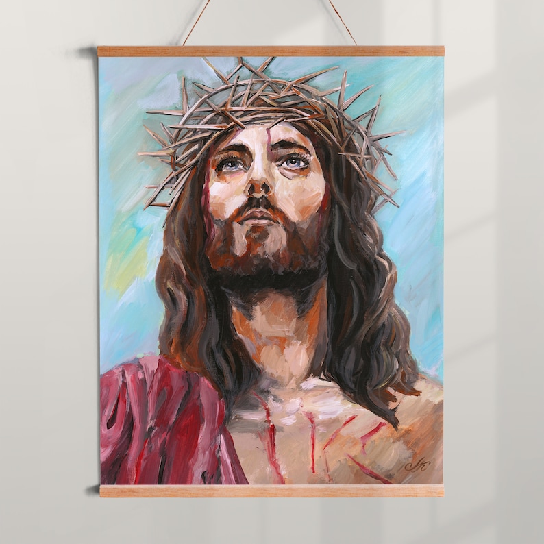 Realistic Jesus Christ Print From Acrylic Painting Original Jesus Wall ...