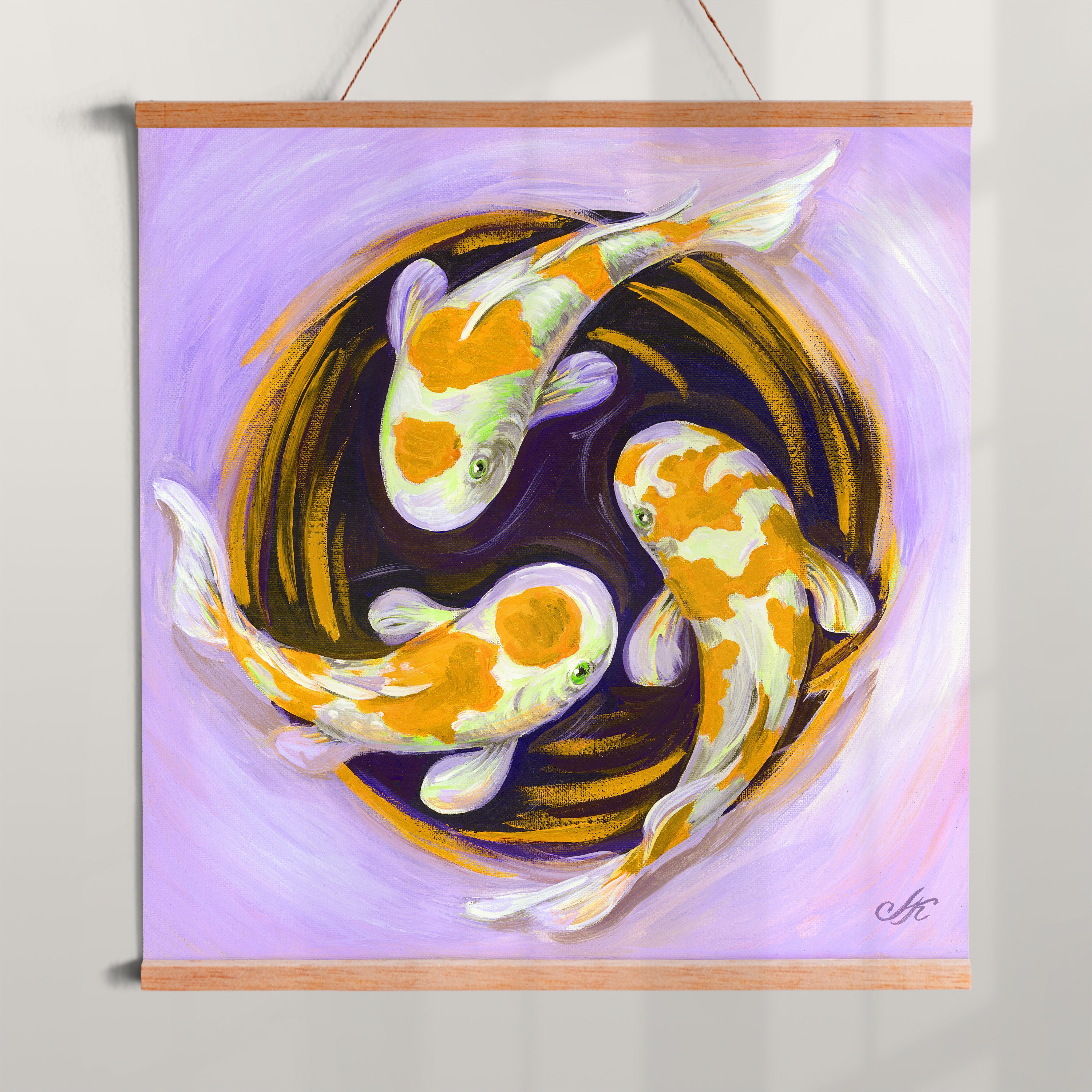 Koi Print From Painting Koi Fish Wall Art Decor Colorful Koi Fish Art ...