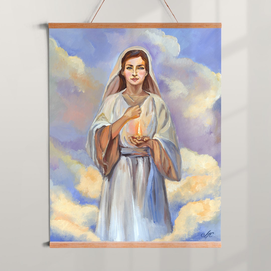 Realistic Virgin Mary Print From Acrylic Painting Original Mary Wall ...