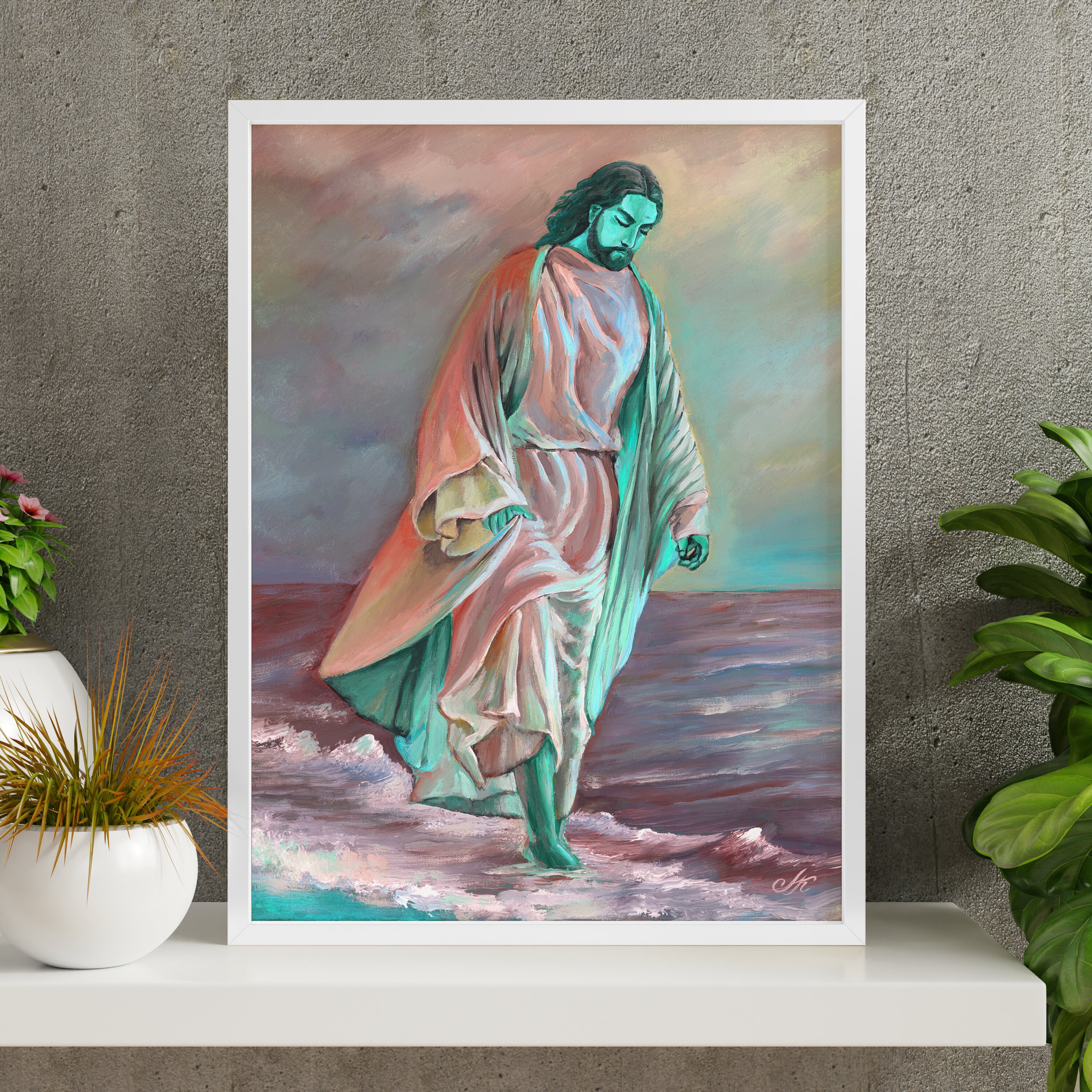 Colorful Jesus Christ Poster From Acrylic Painting Art Jesus Room Decor ...