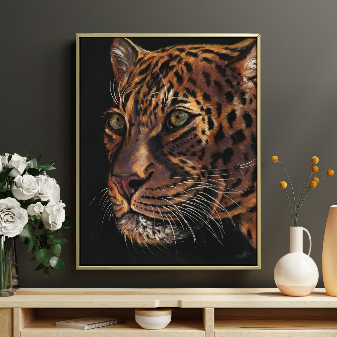 Leopard Original Painting on Canvas, Leopard Acrylic Painting Modern ...