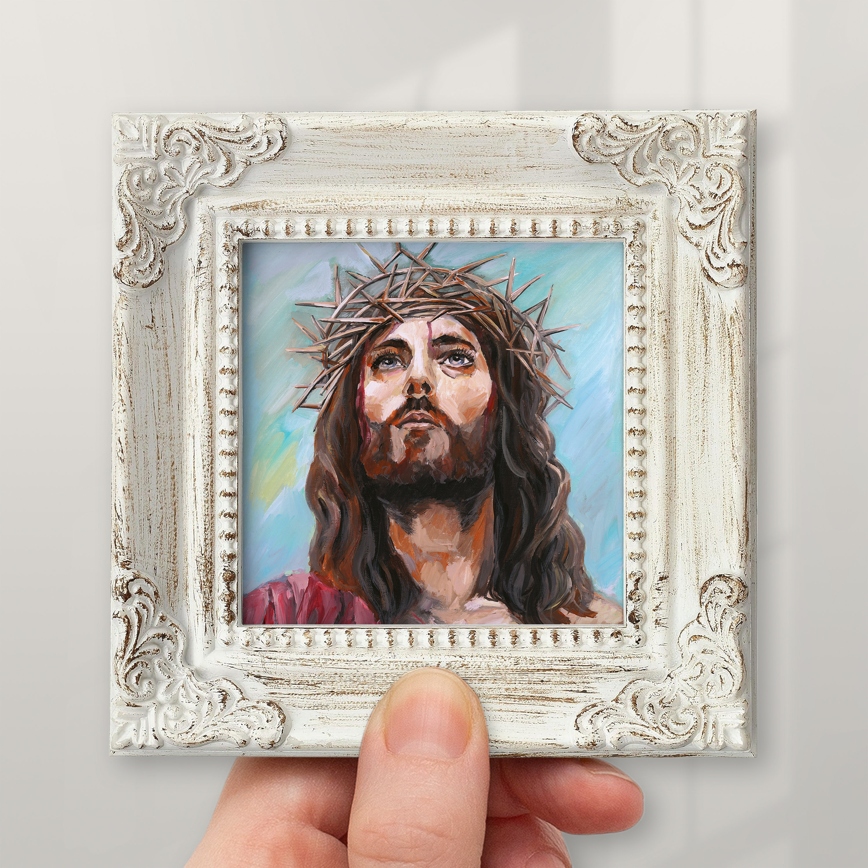 Realistic Jesus Christ Print With Frame Original Jesus Wall Decor From ...
