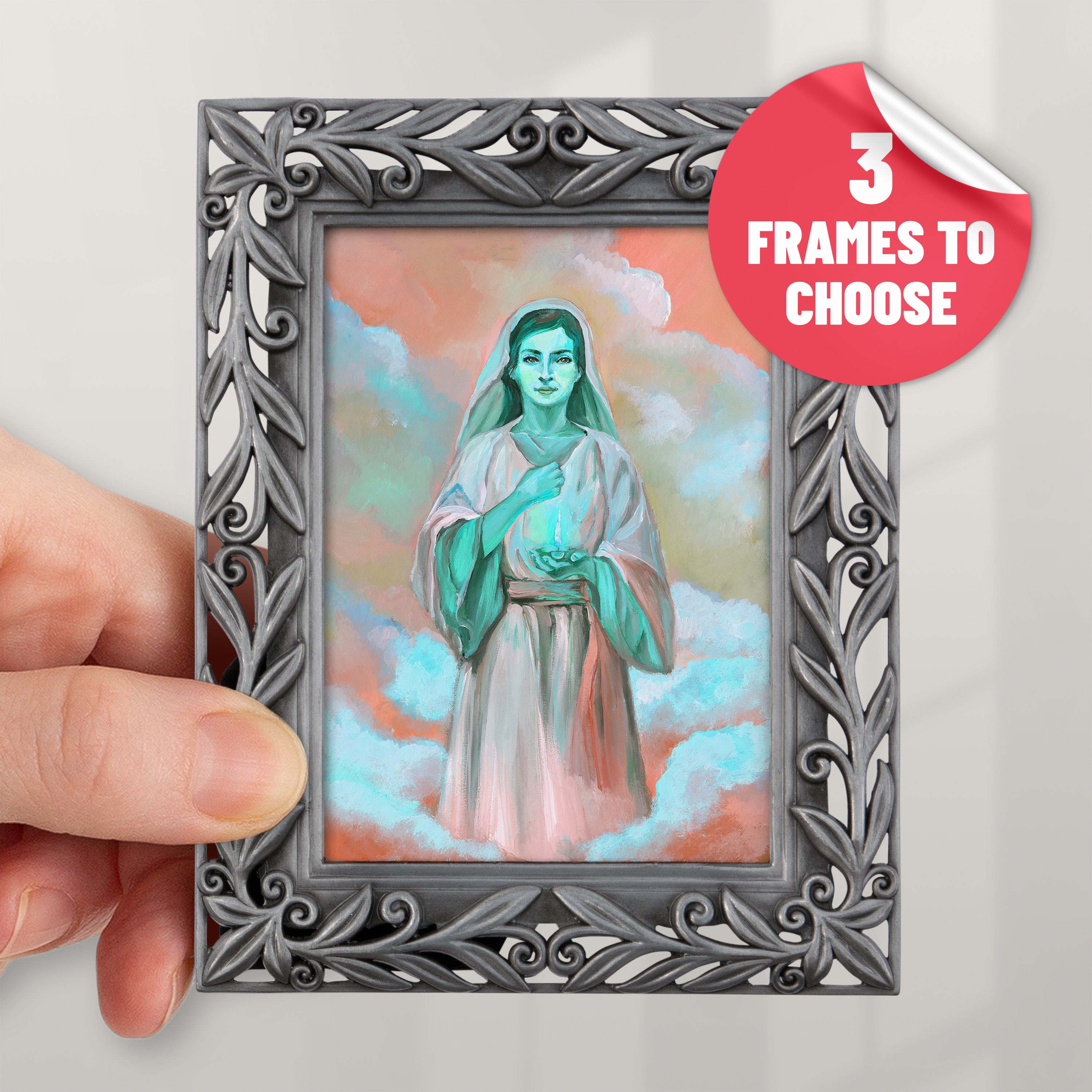 Colorful Virgin Mary Picture With Frame Art Mary Room Decor From ...