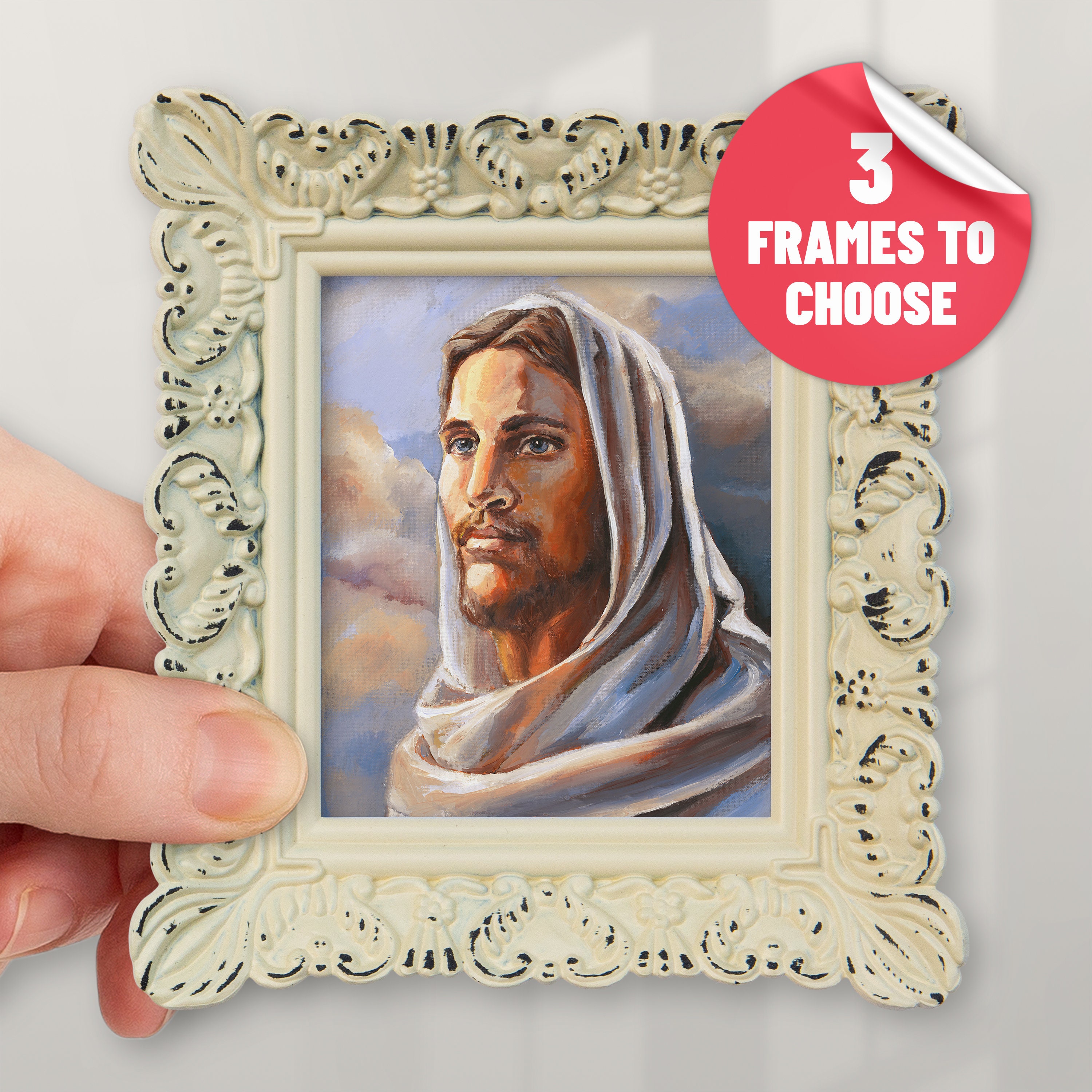 Realistic Jesus Christ Print With Frame Original Jesus Wall Decor From ...