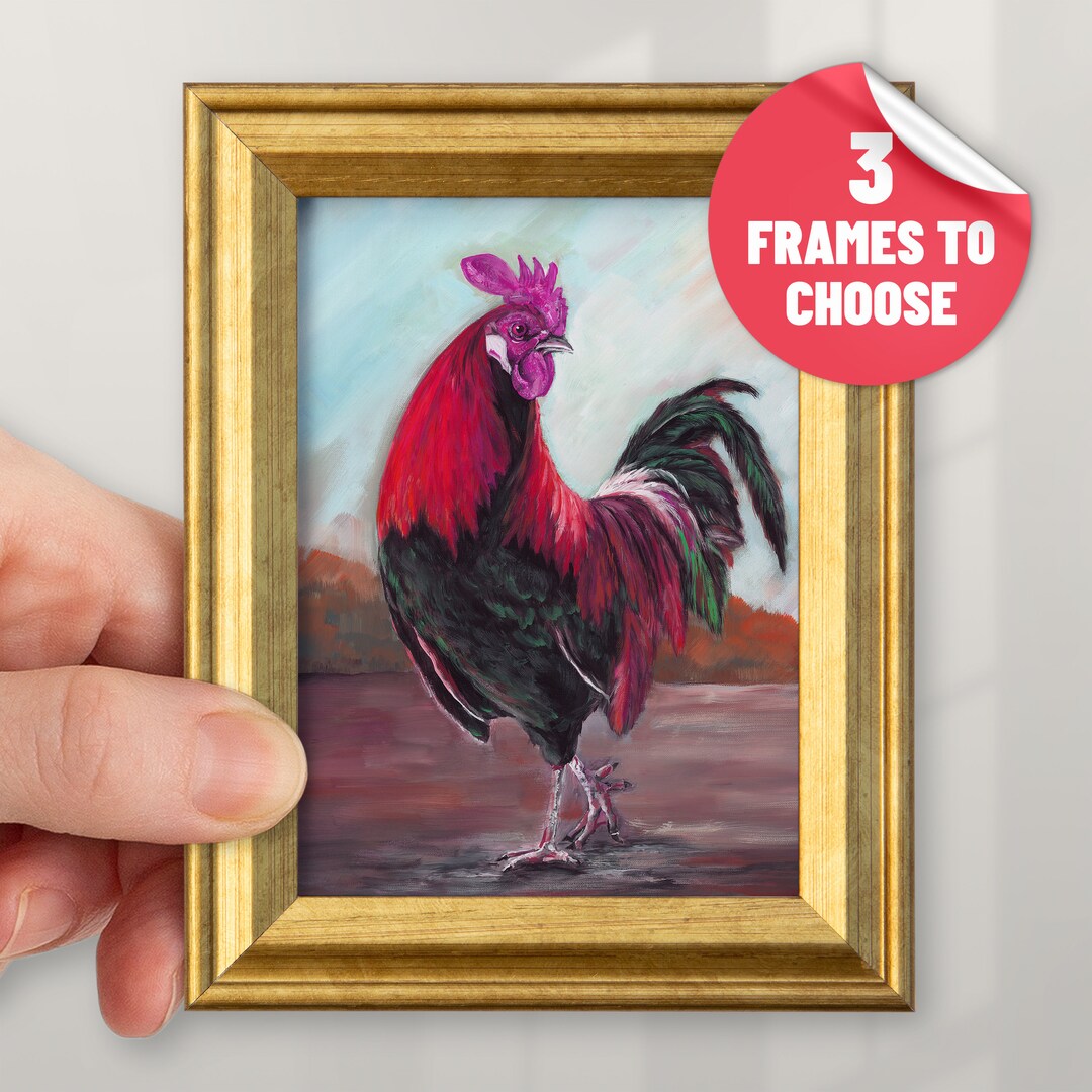 Colorful Rooster Picture With Frame Art Rooster Room Decor From ...