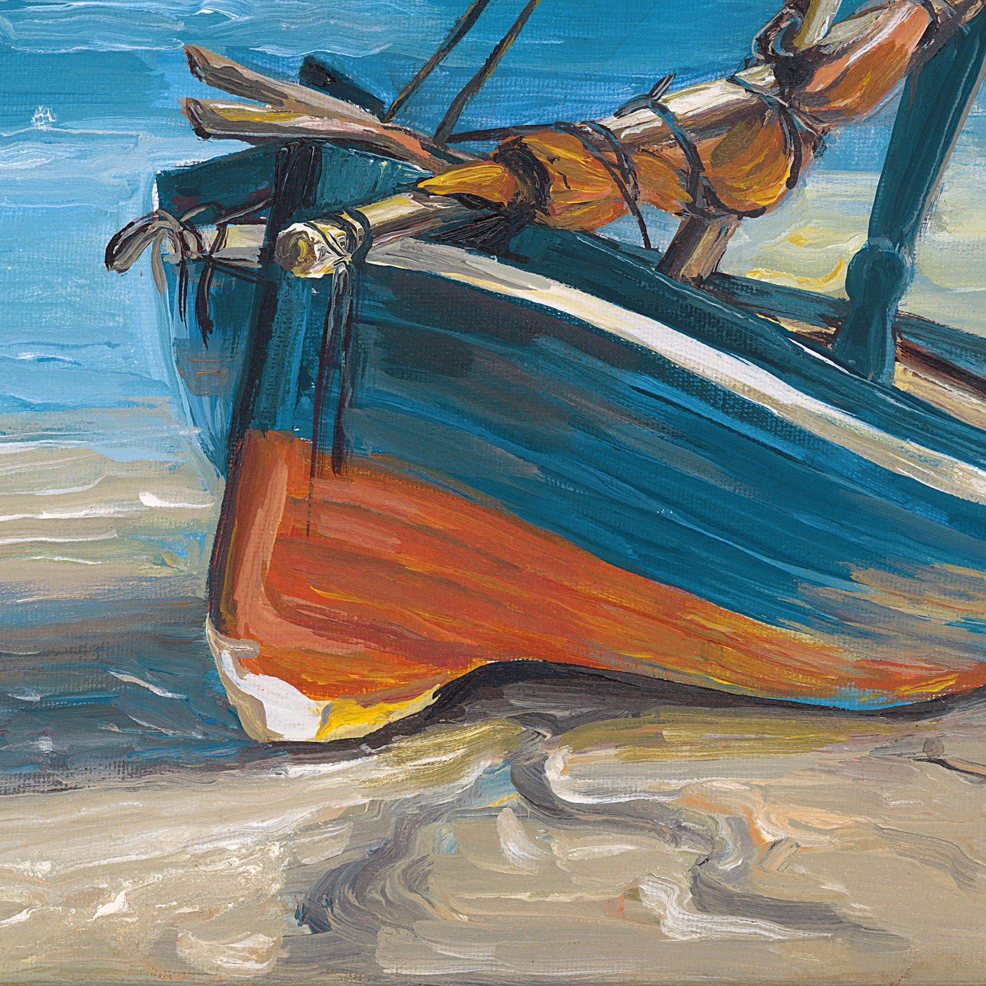 Hand Painted Original Boat Portrait in Acrylic on Canvas - Etsy