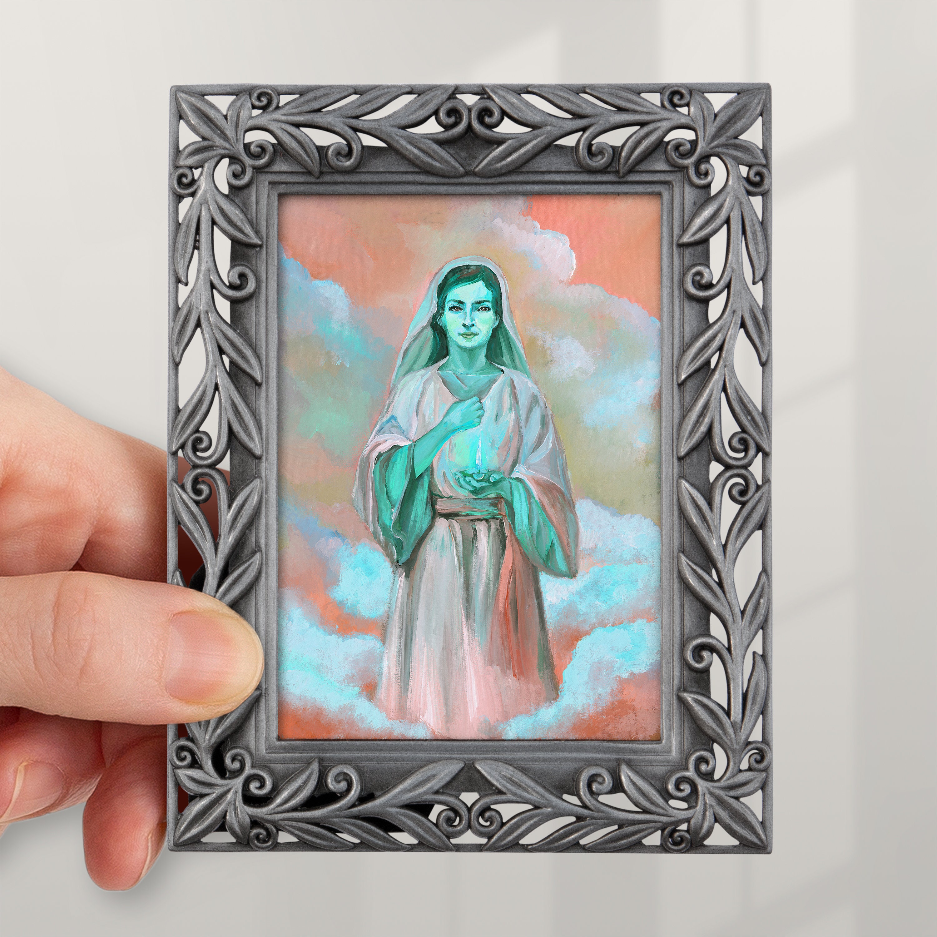 Colorful Virgin Mary Picture With Frame Art Mary Room Decor From ...