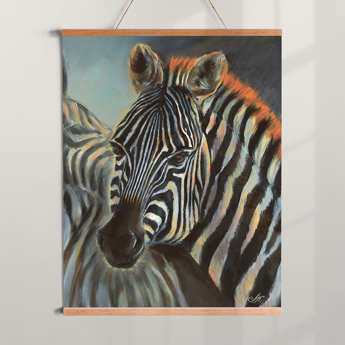 Zebra Print From Painting Zebra Wall Art Decor Colorful Zebra Lover ...