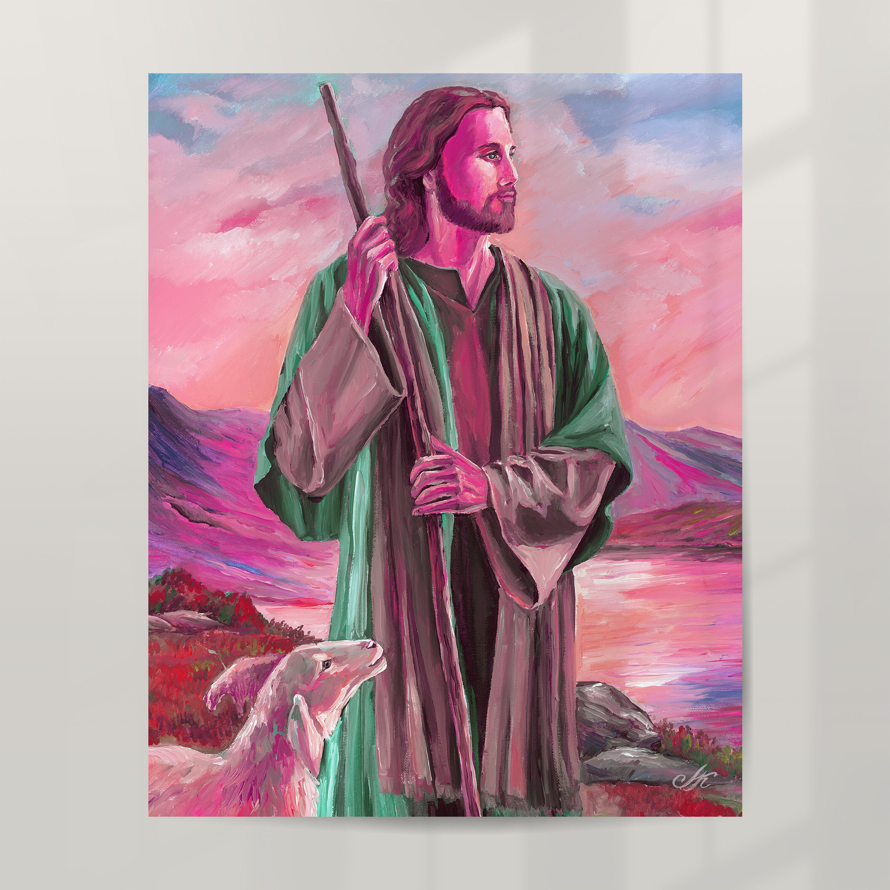 Colorful Jesus Christ Poster From Acrylic Painting Art Jesus Room Decor ...