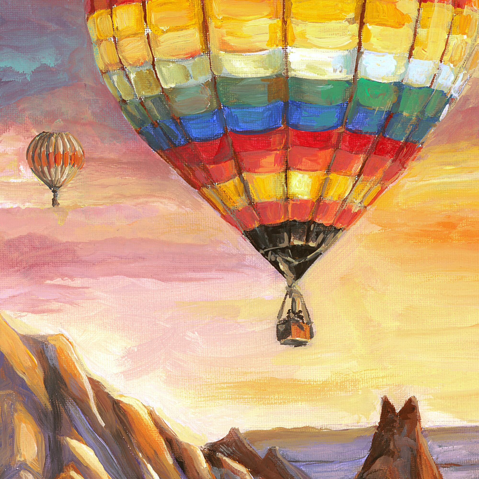 Hand Painted Original Balloon in Acrylic on Canvas, Balloon Painting ...