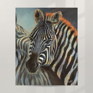 Zebra Print From Painting Zebra Wall Art Decor Colorful Zebra Lover ...
