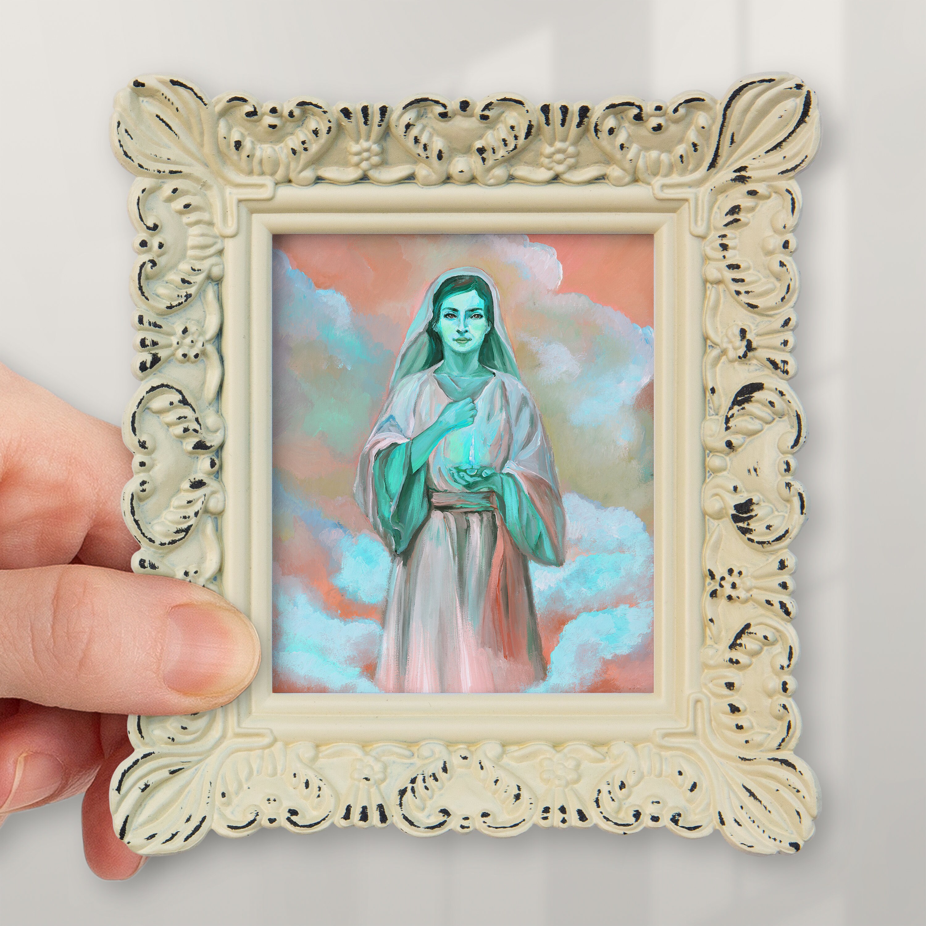 Colorful Virgin Mary Picture With Frame Art Mary Room Decor From ...