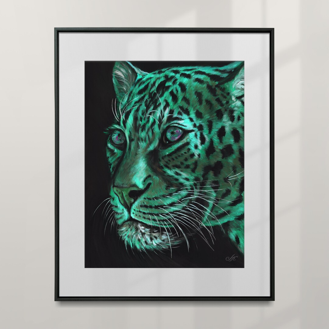 Leopard Print From Painting Leopard Wall Art Decor Colorful Leopard ...