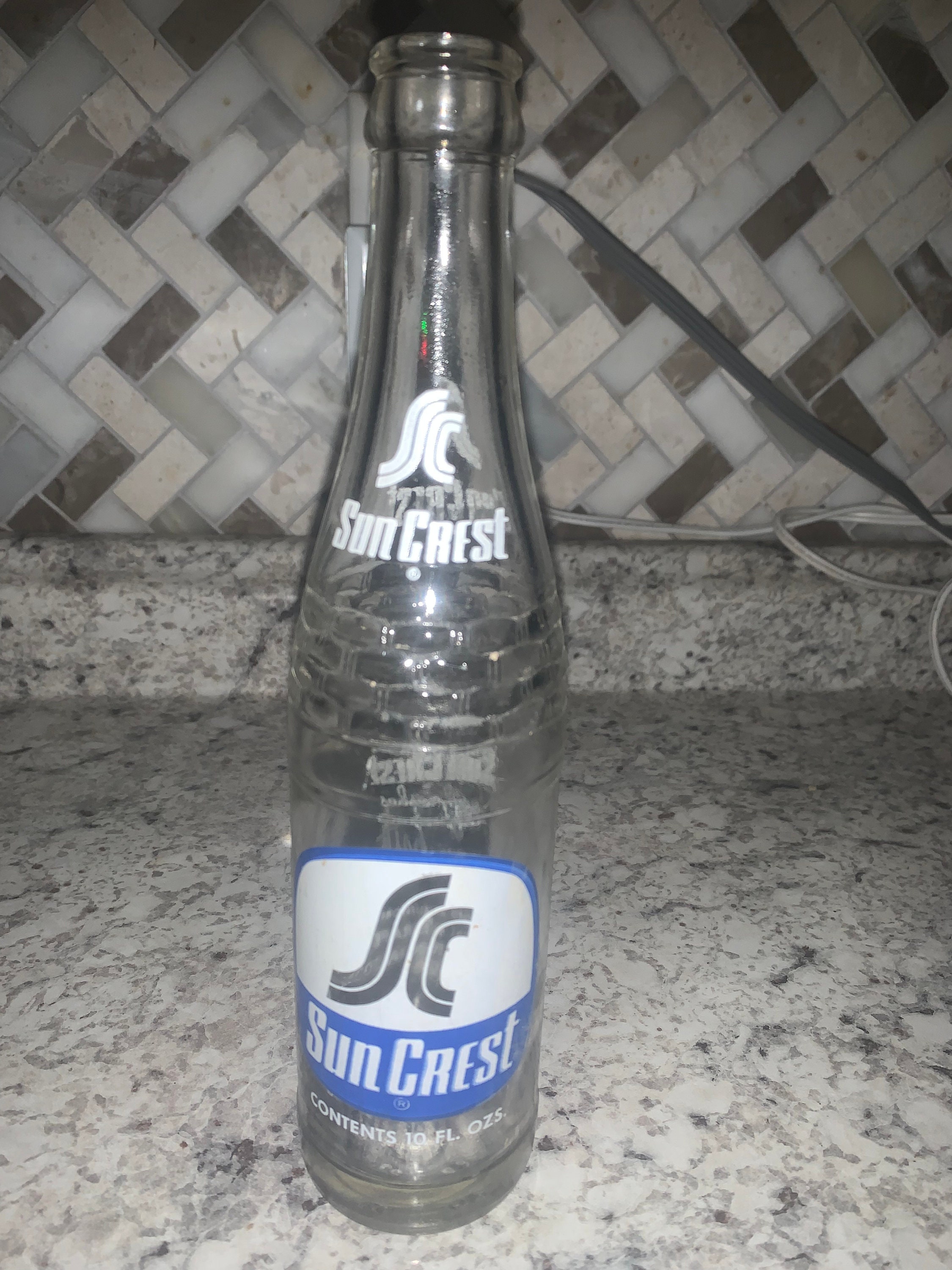 Vintage Sun Crest Glass Bottle - Etsy