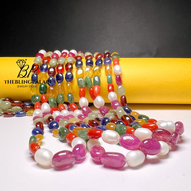 Natural Navaratnam nine Gems Cabochon Oval 5-8 Mm Beads 16 - Etsy