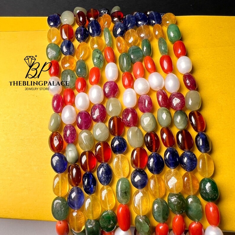 Natural Navaratnam nine Gems Cabochon Oval 5-8 Mm Beads 16 - Etsy