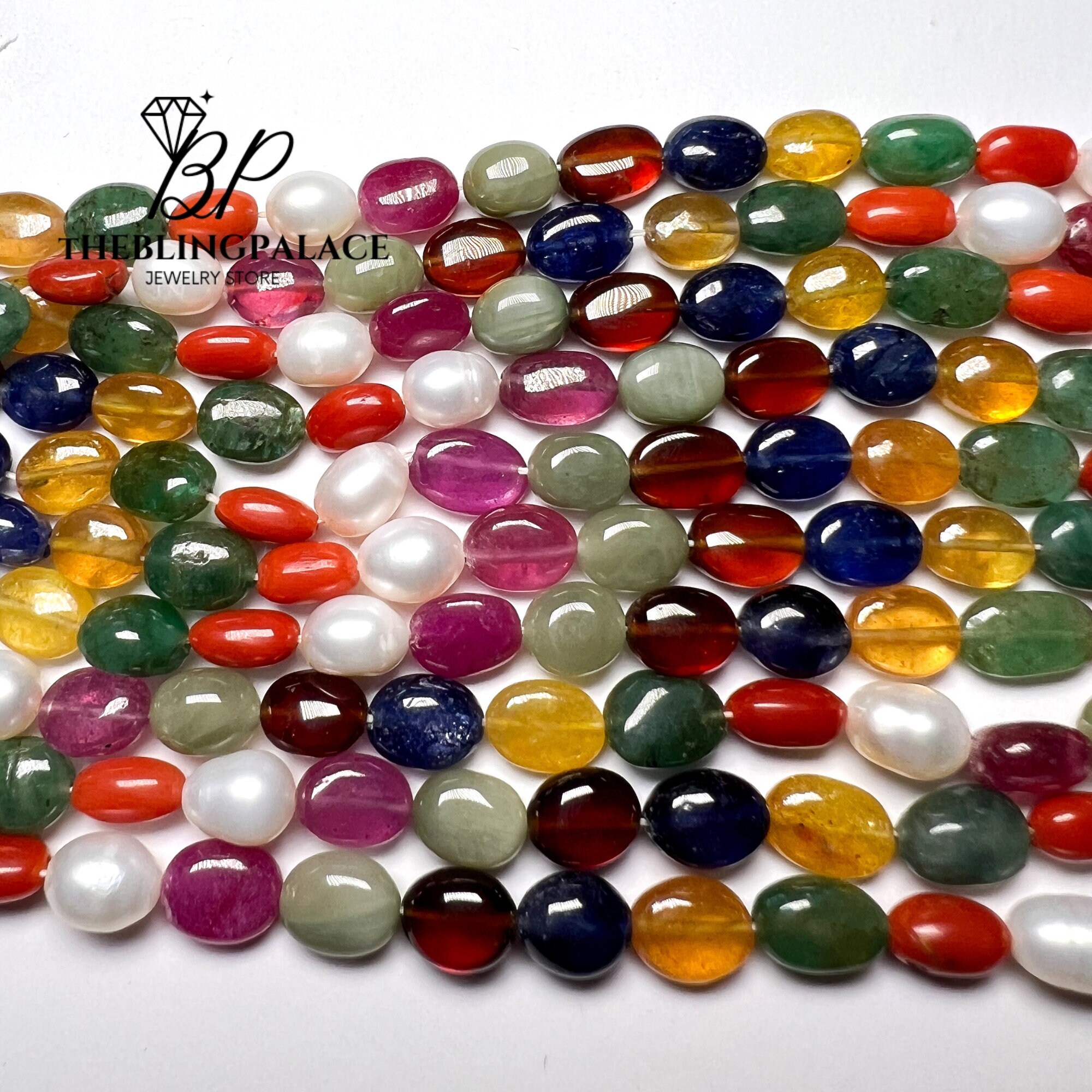 Natural Navaratnam nine Gems Cabochon Oval 5-8 Mm Beads 16 - Etsy