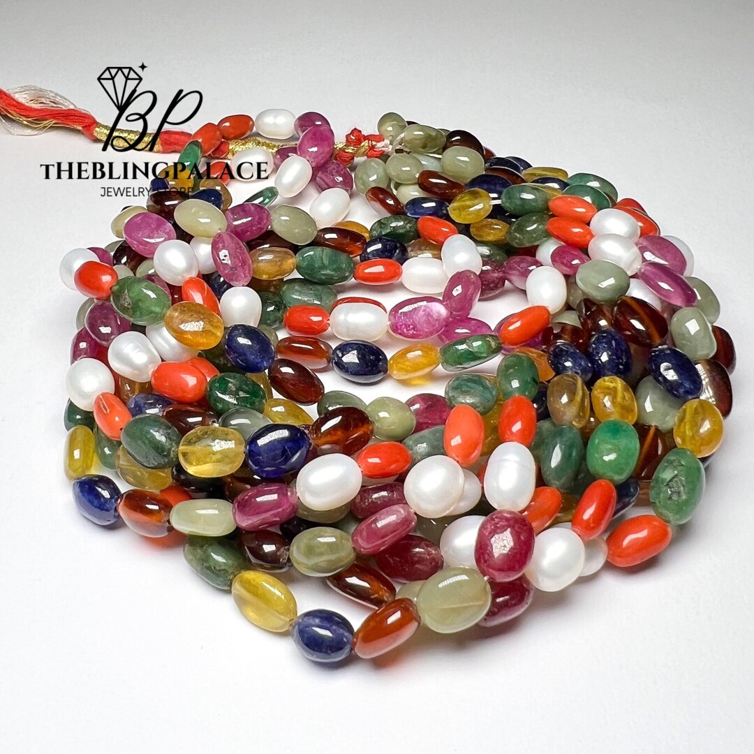 Natural Navaratnam nine Gems Cabochon Oval 5-8 Mm Beads 16 - Etsy