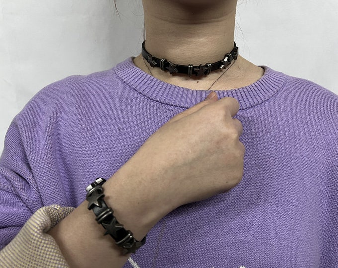 Grey Y2k Star Beaded Bracelet - Handmade Jewellery Accessory (y2k 2000s ...