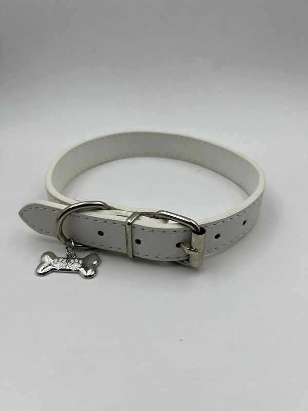 Handmade PU Leather Choker: Dog Bone Pendant, Punk Collar - Etsy