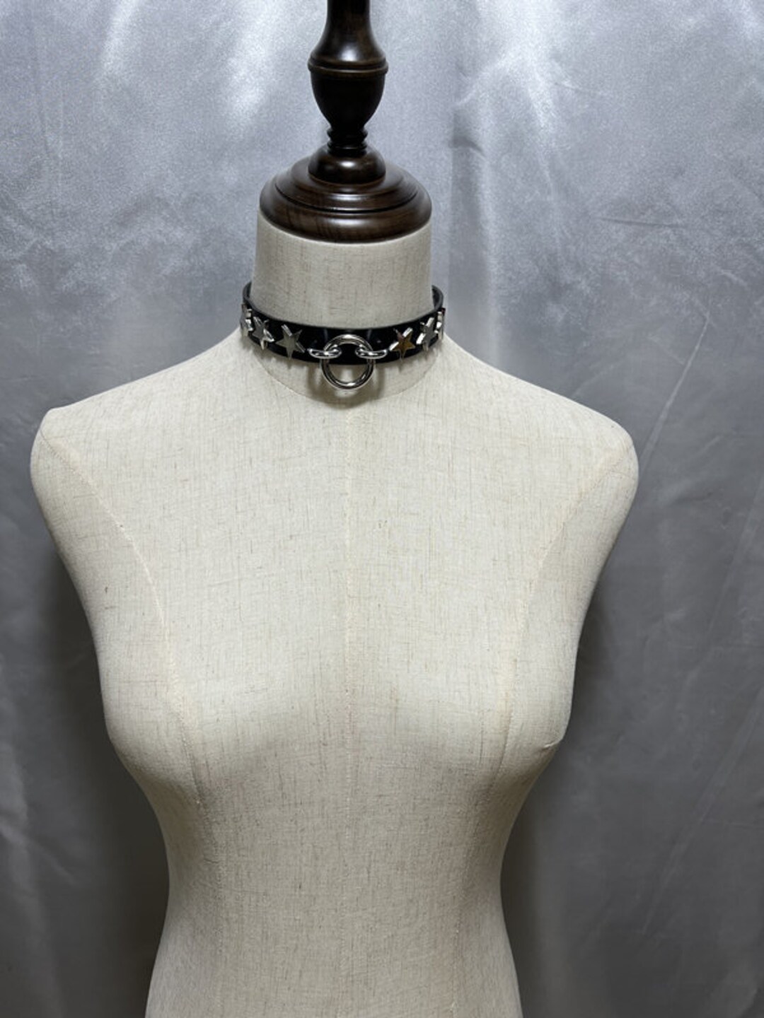 Handmade Punk Leather Choker: Pentagram Ring Collar - Etsy