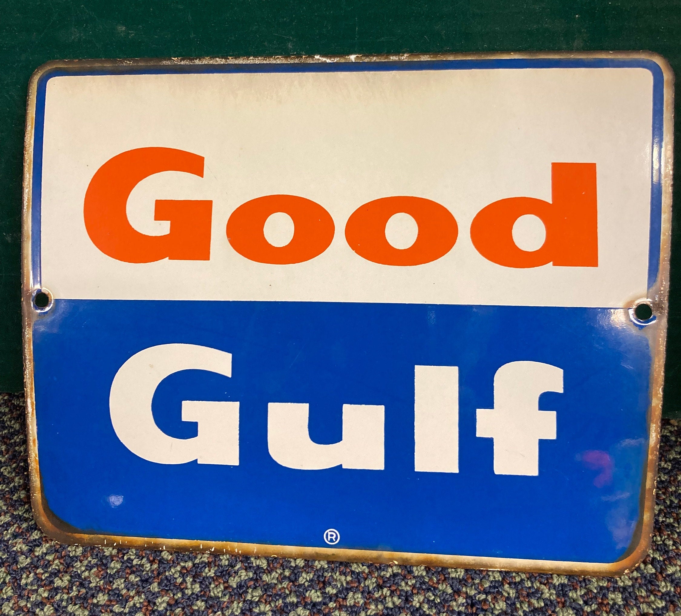 Good Gulf Porcelain Gas Pump Sign 1940s-50s Era - Etsy