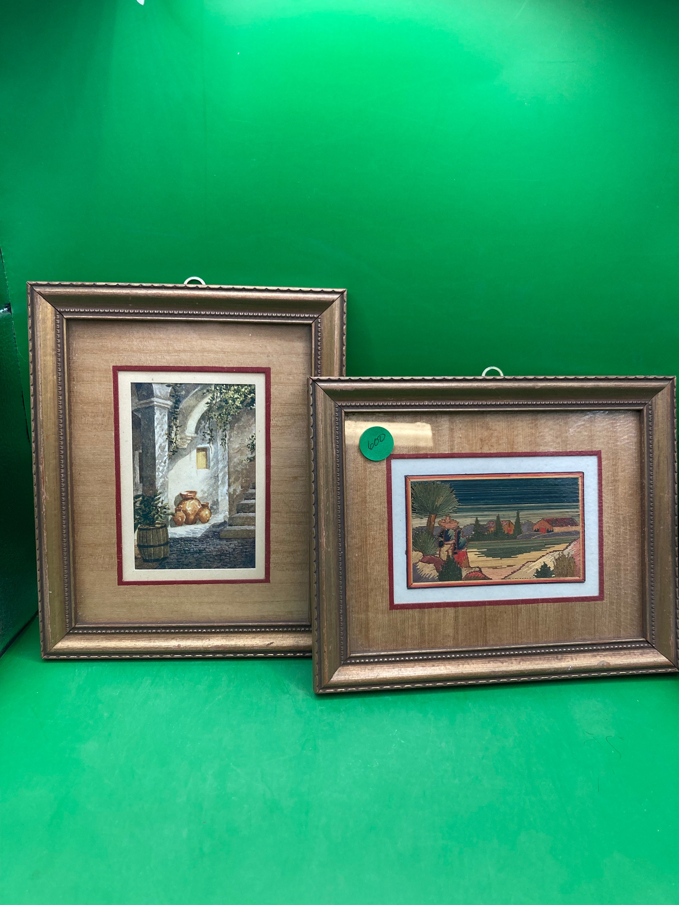 2 Small Wood Frame Spanish Scene Picture Frames - Etsy