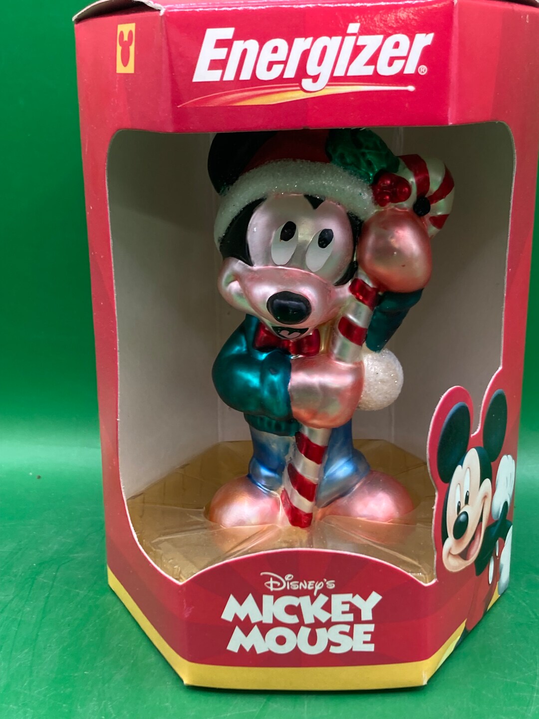 Disney Mickey Mouse Energizer European Style Glass Ornament - Etsy
