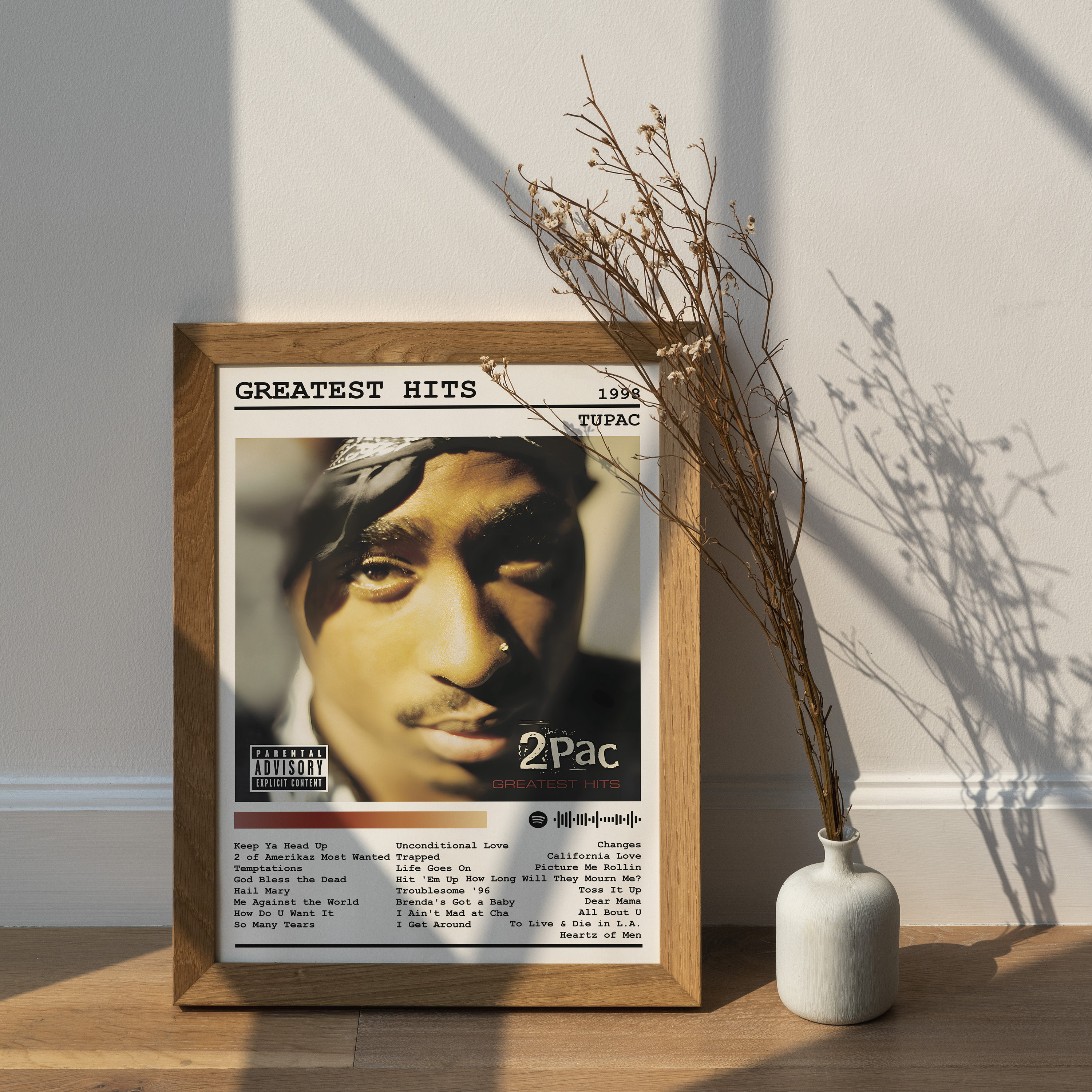 Tupac Poster Print | Greatest Hits Poster | Music Poster | Album Cover ...